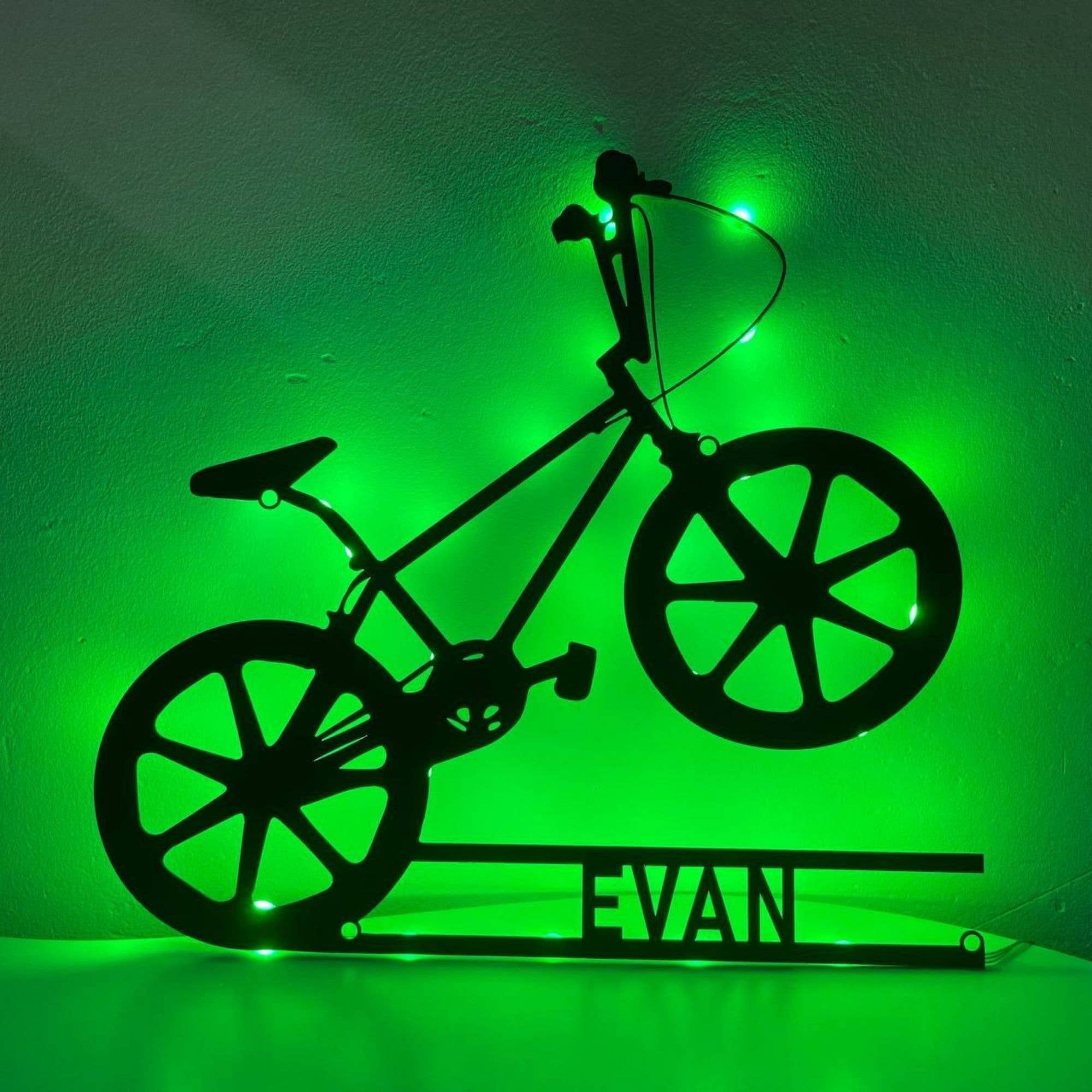 Craftnamesign Custom BMX Bike Metal Sign LED Light, Bicycle Motocross ...
