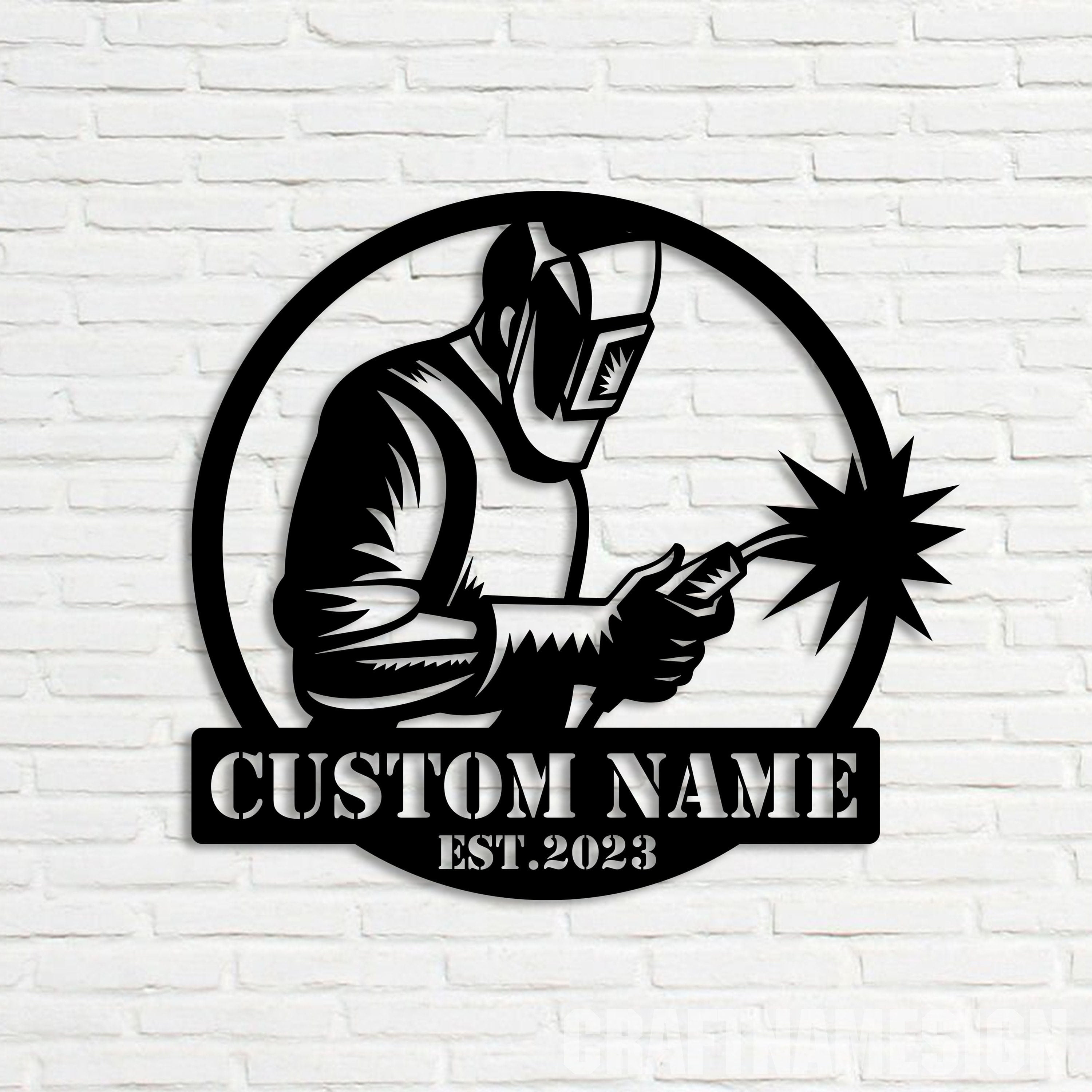 Craftnamesign Custom Welding Metal Wall Art LED Light, Personalized ...