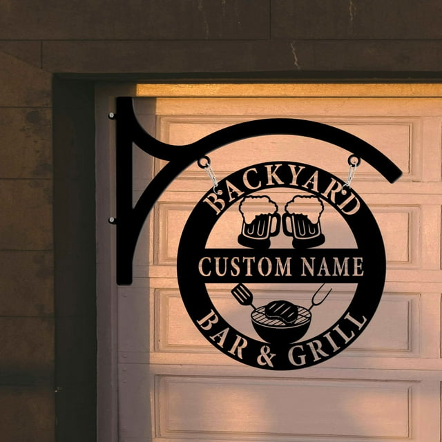 Craftnamesign Custom Backyard Bar & Grill Metal Hanging Sign, Bar Grill ... Craftnamesign Custom Backyard Bar & Grill Metal Hanging Sign, Bar Grill ...