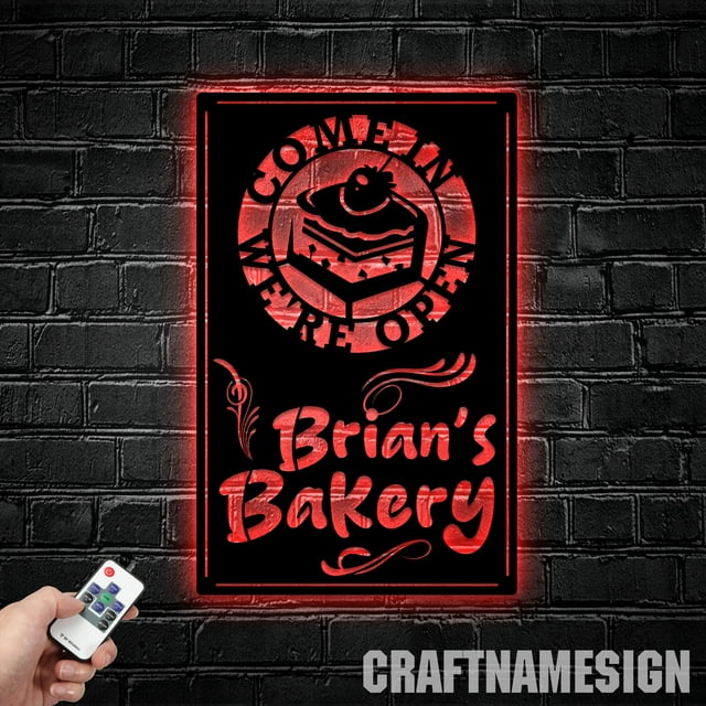 Craftnamesign Custom Bakery Shop Metal Sign, Bakery Store Metal Name ...