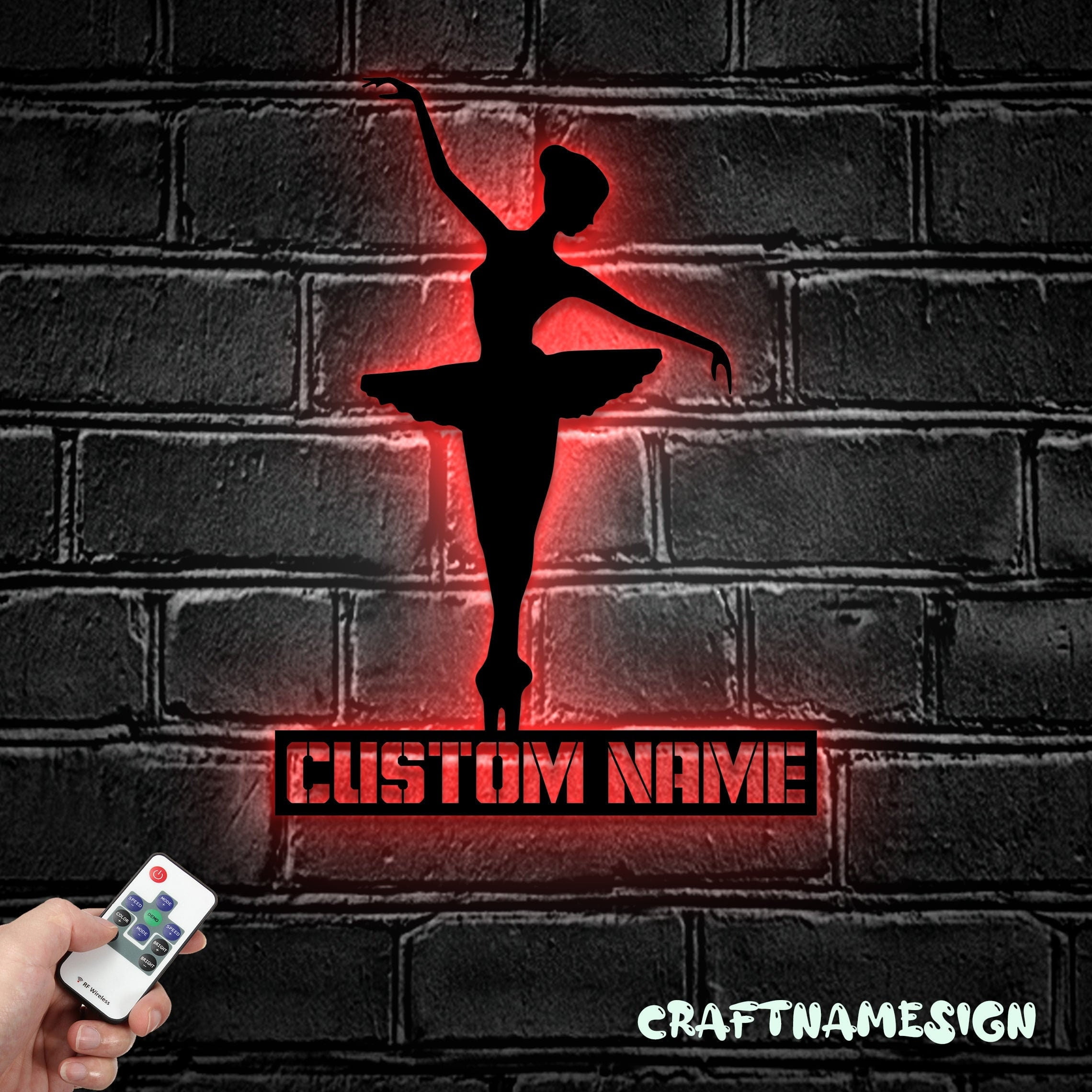 Craftnamesign Custom Ballerina Dance Metal Wall Art LED Light, Custom ...