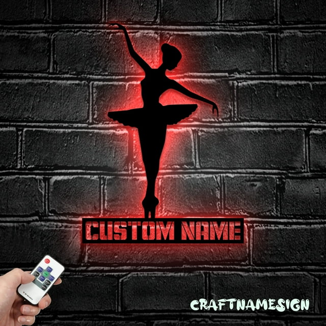 Craftnamesign Custom Ballerina Dance Metal Wall Art LED Light, Custom ...