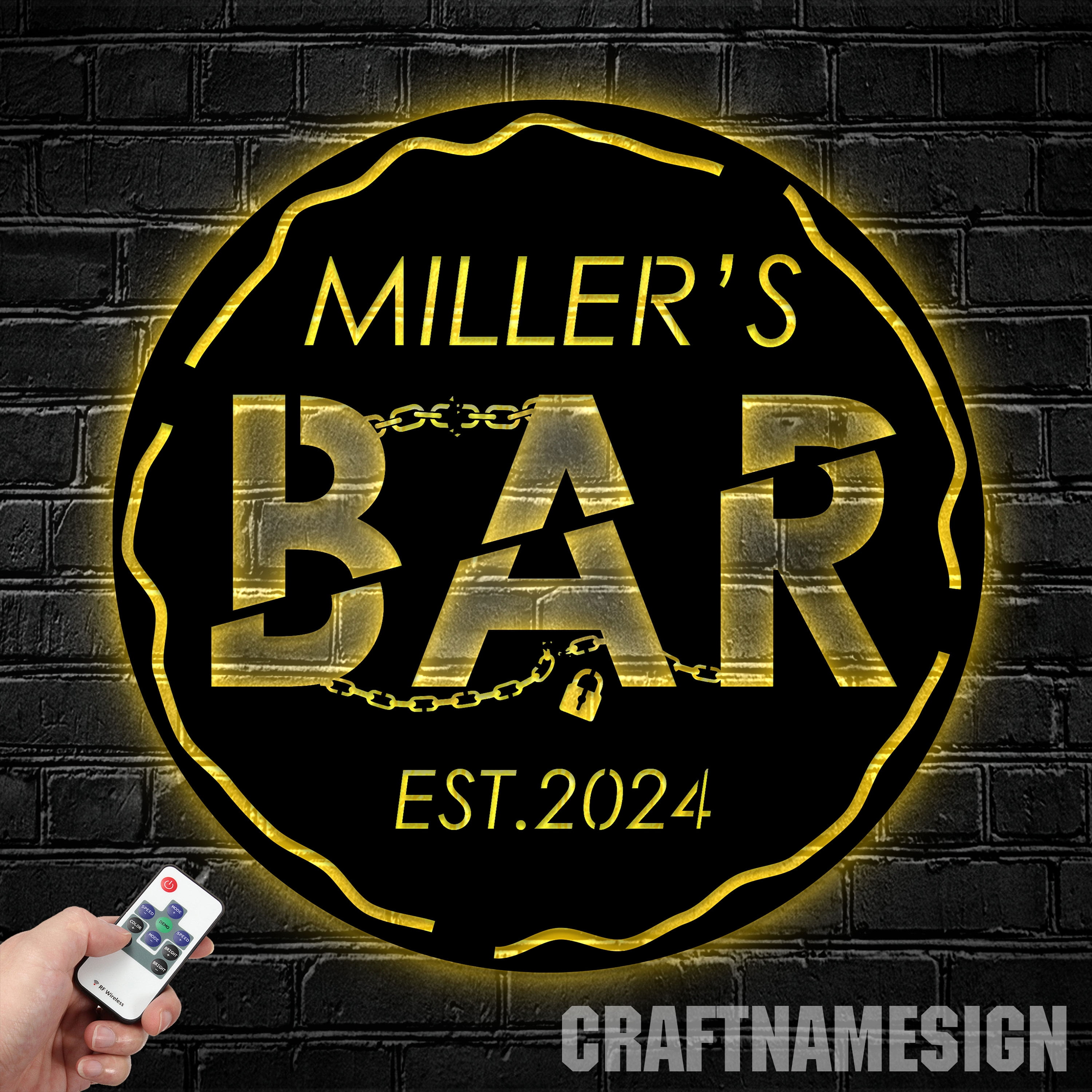 Craftnamesign Custom Bar Pub Sign Metal Wall Art, Personalized Home Bar ...