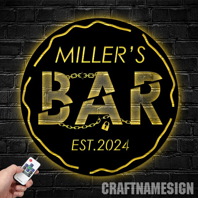Craftnamesign Custom Bar Pub Sign Metal Wall Art, Personalized Home Bar ...