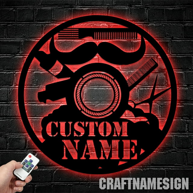 Craftnamesign Custom Barber Shop Metal Sign, Personalized Hair Stylist ...