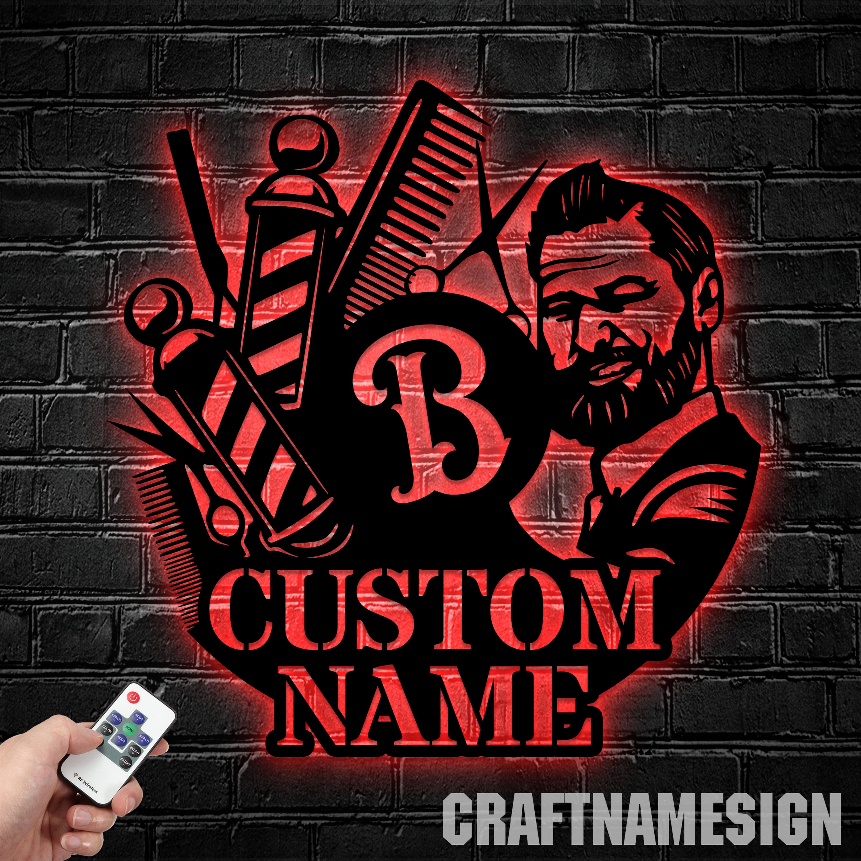 Craftnamesign Custom Barber Shop Metal Sign, Personalized Hair Stylist ...