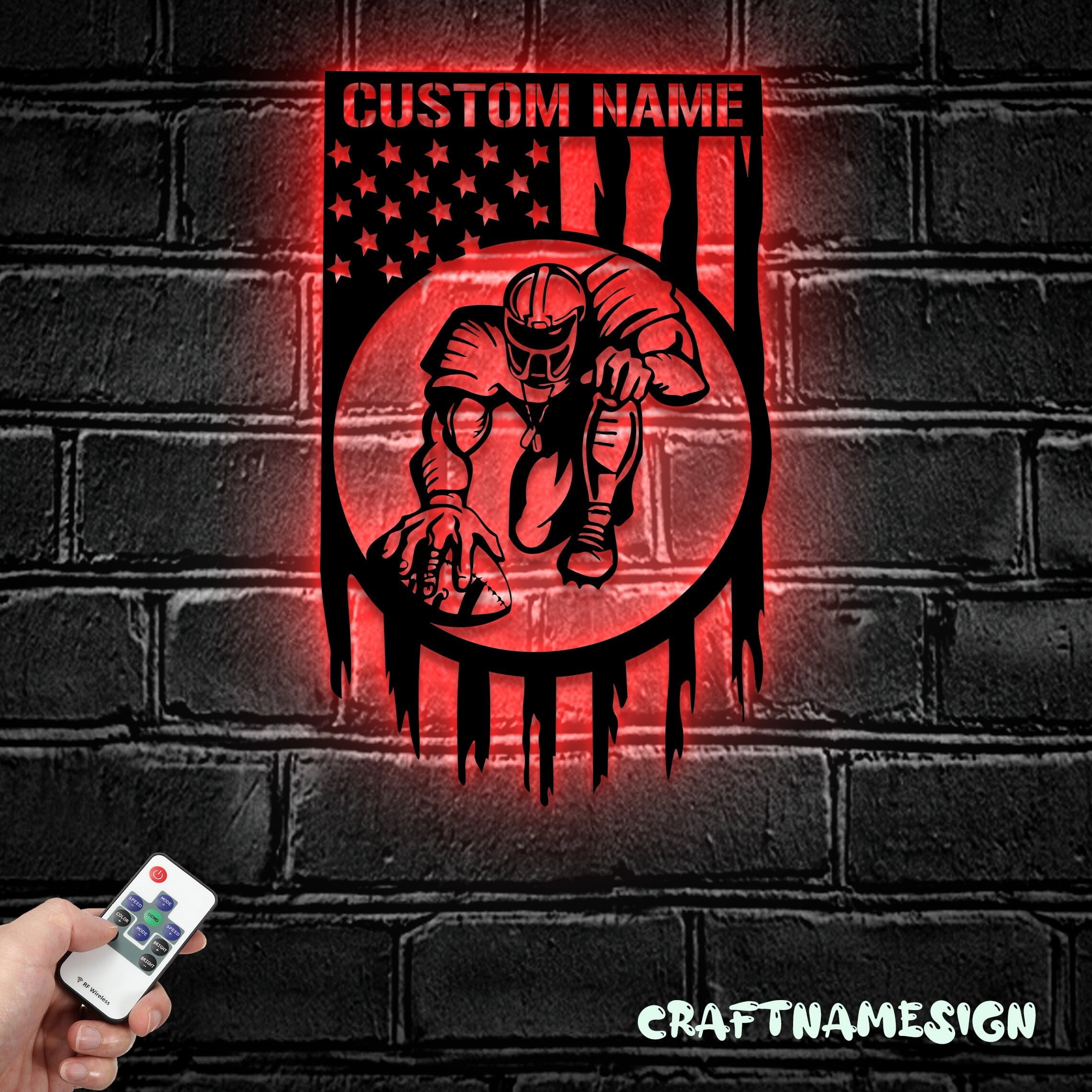 Craftnamesign Custom Baseball Player Metal Wall Art Led Light, Custom ...