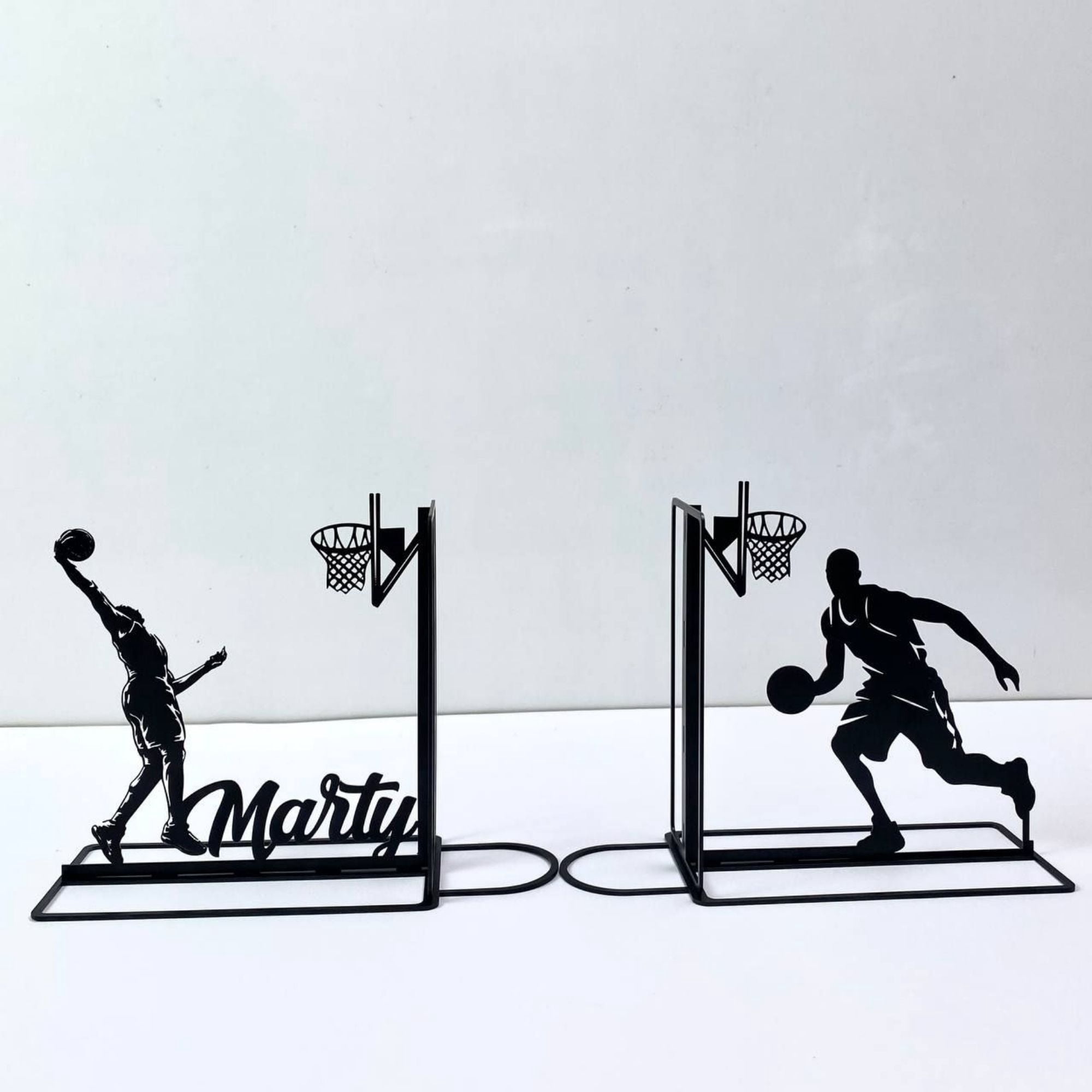 Craftnamesign Custom Basketball Book Holder, Metal Bookends for Shelves ...