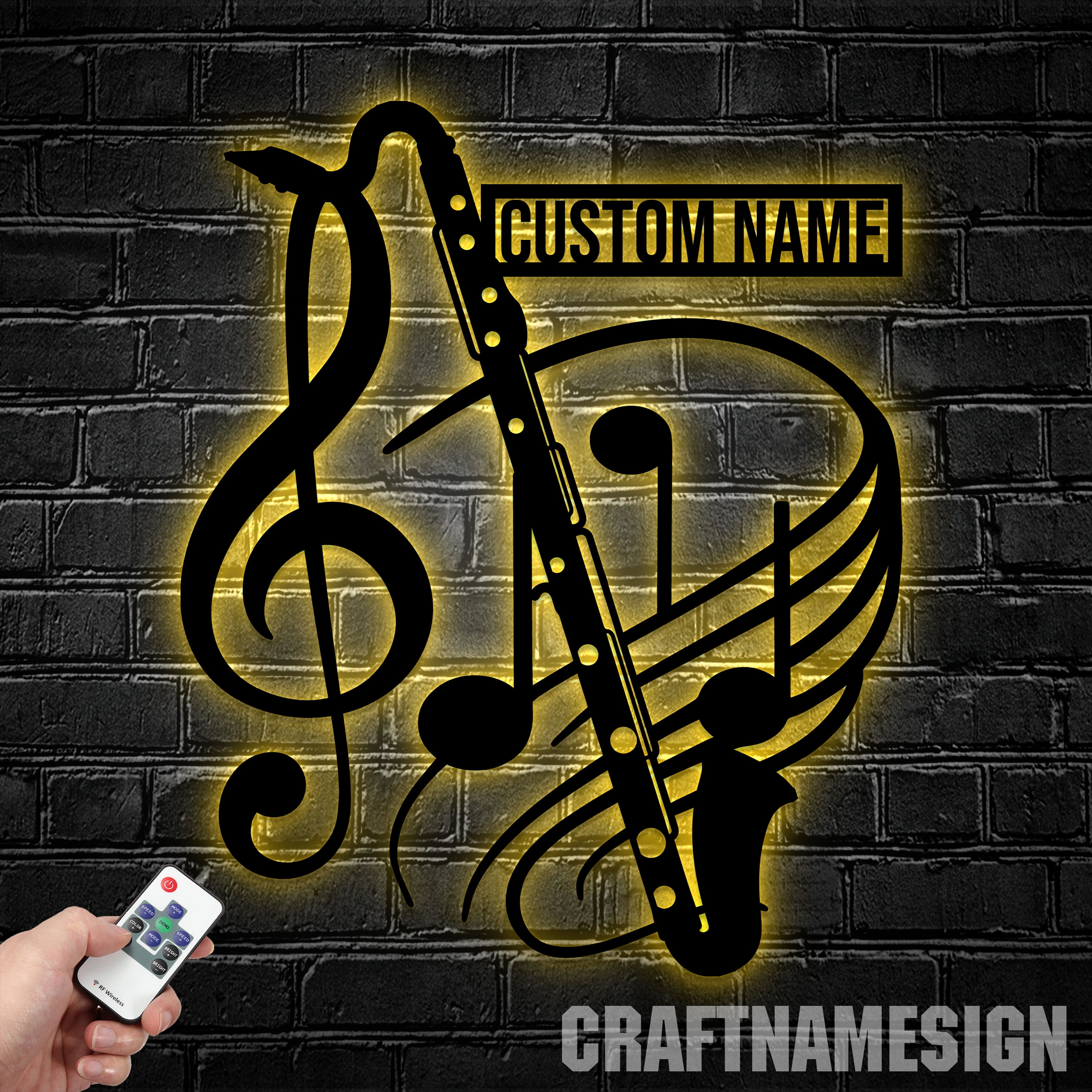 Craftnamesign Custom Bass Clarinet Metal Wall Art, Personalized Name ...