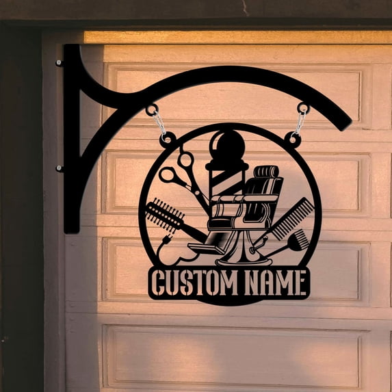Craftnamesign Custom Barber Metal Hanging Sign Wall Decor, Hair Salon ...