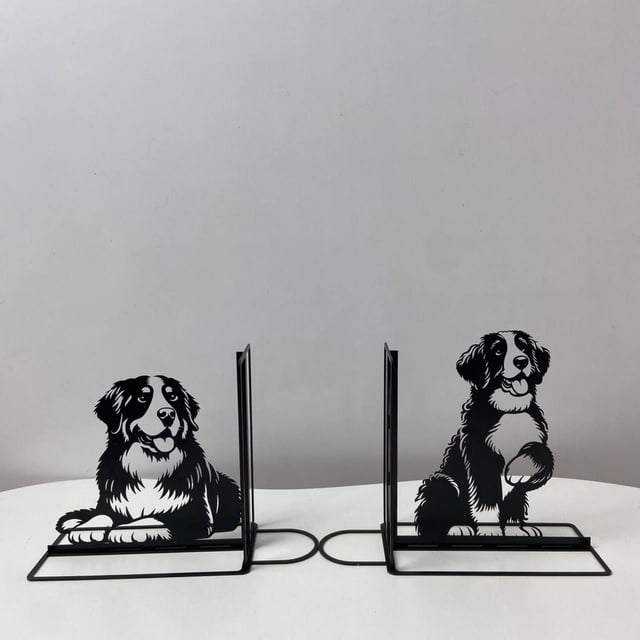 Craftnamesign Custom Bernese Mountain Dog Metal Bookends, Bookshelf ...