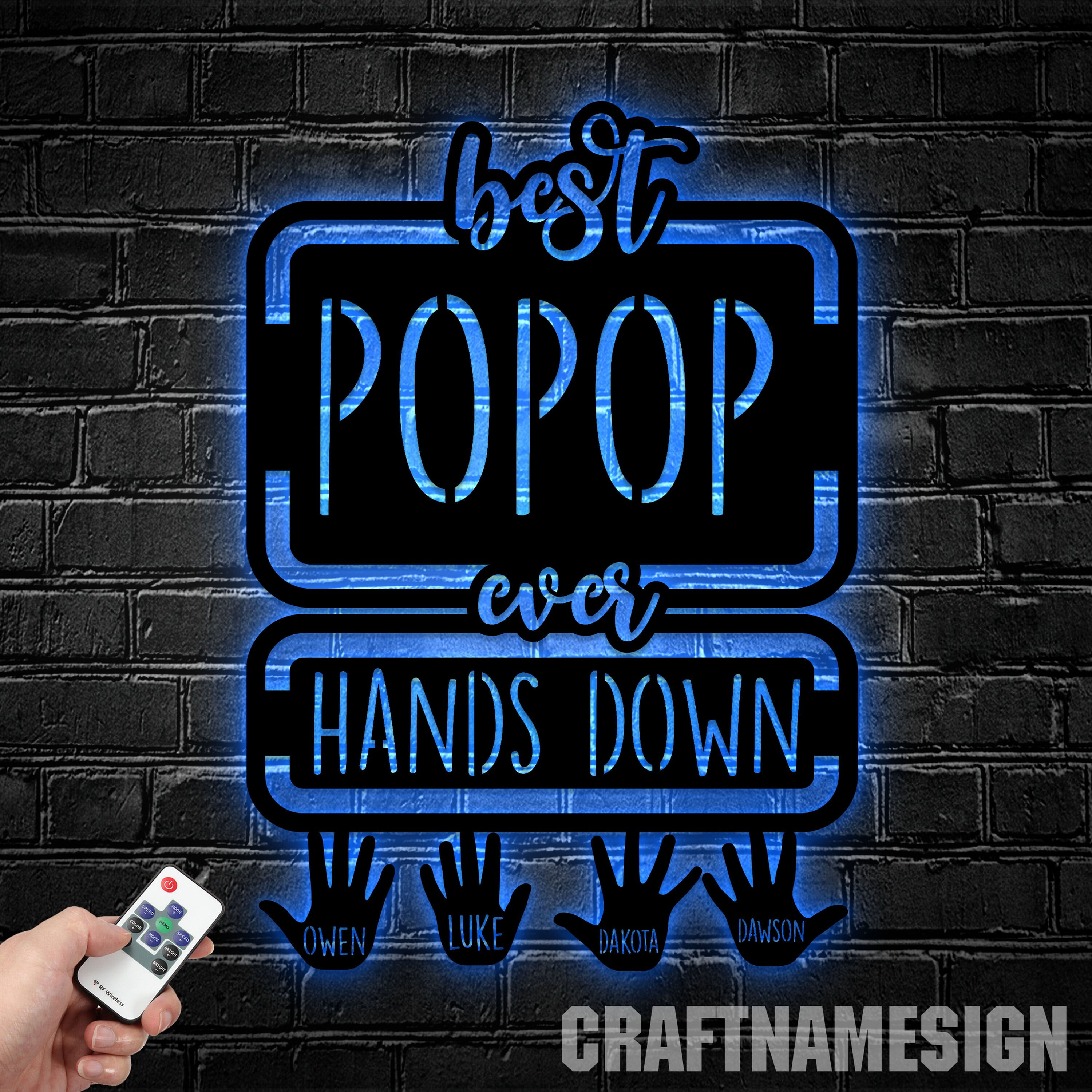 Craftnamesign Custom Best Popop Ever Metal Wall Art LED Light ...