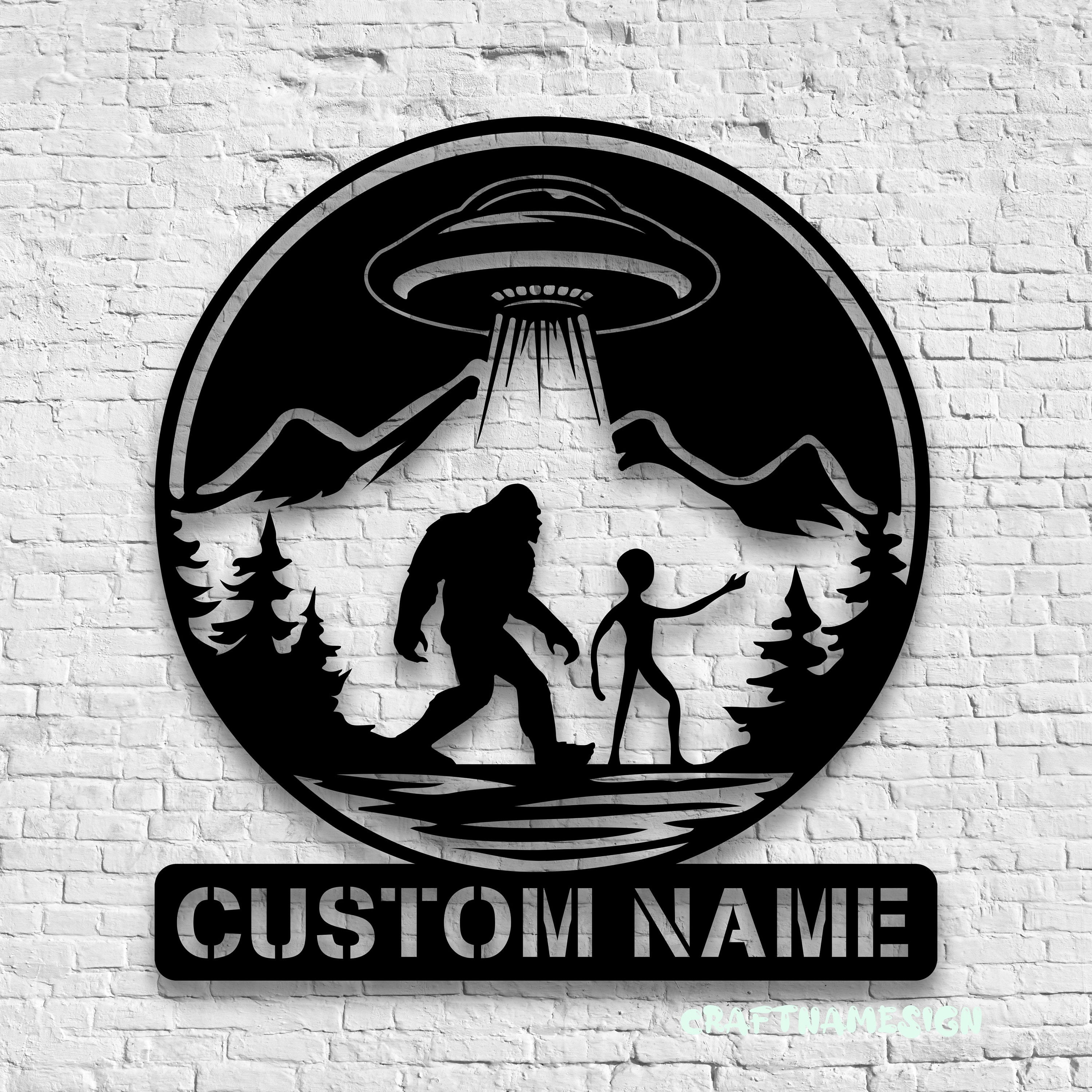 Craftnamesign Custom Bigfoot Ailen UFO Metal Sign LED Light, Sasquatch ...