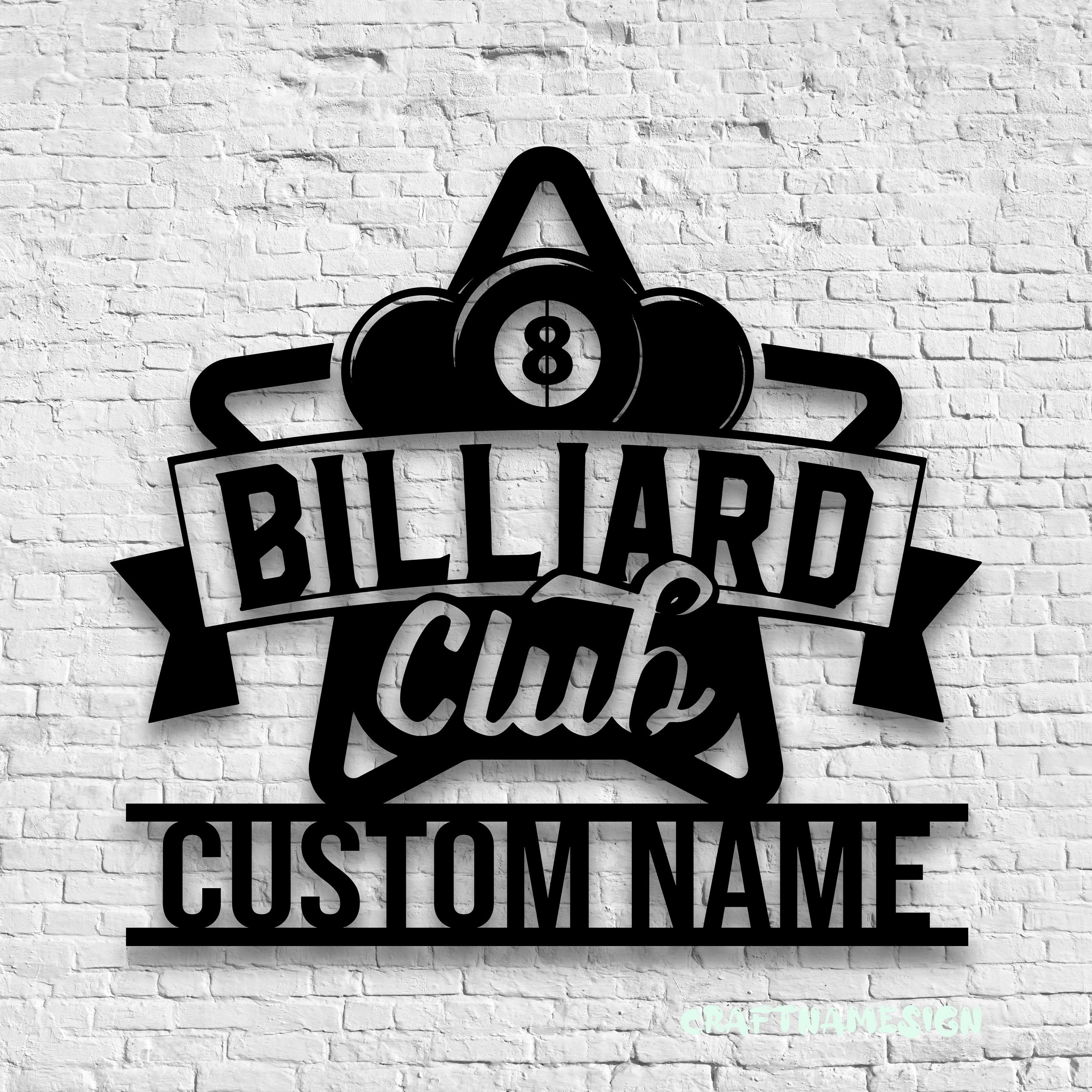Craftnamesign Custom Billiard Club Metal Wall Art with LED Light ...