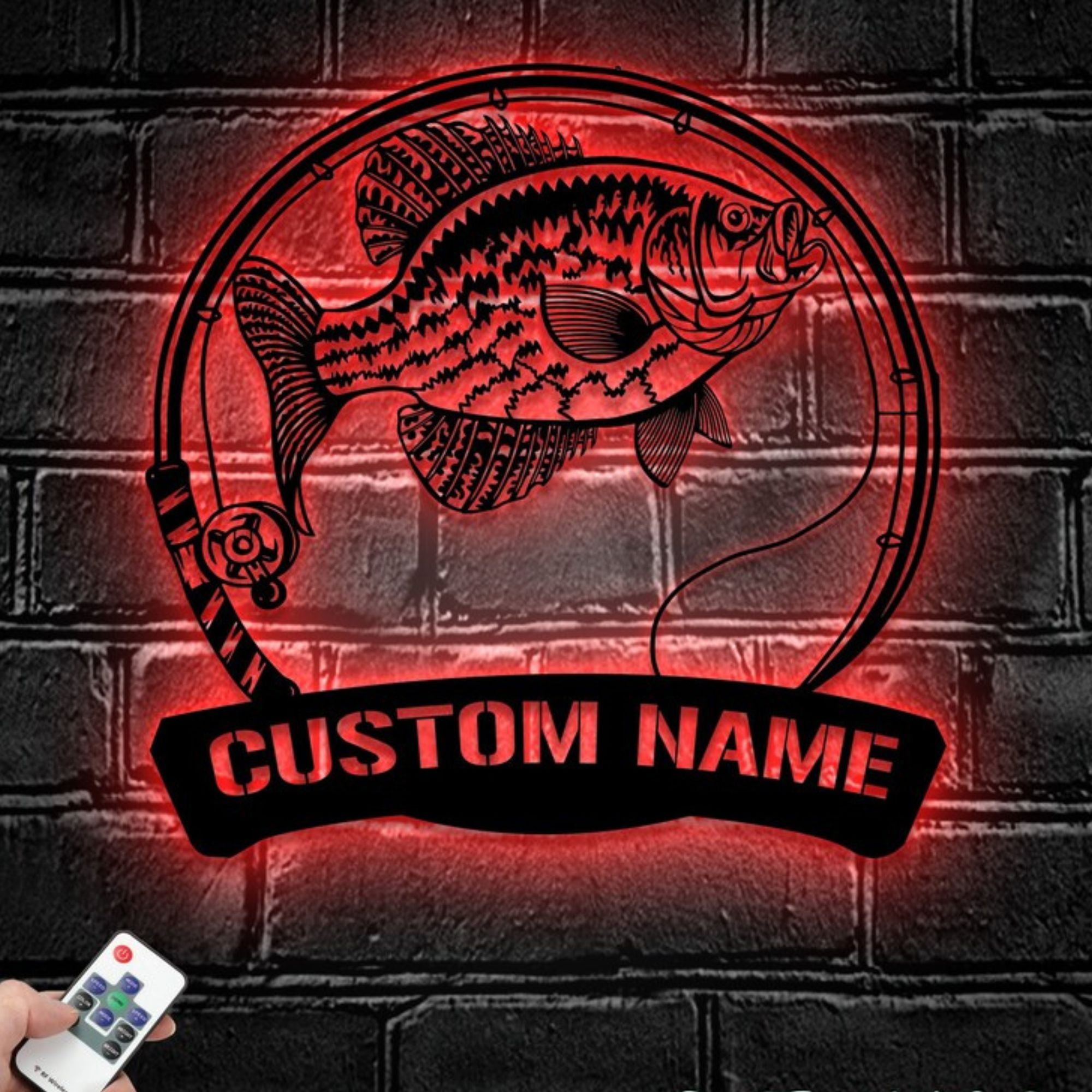 Craftnamesign Custom Black Crappie Freshwater Fish Metal Sign Wall Art ...