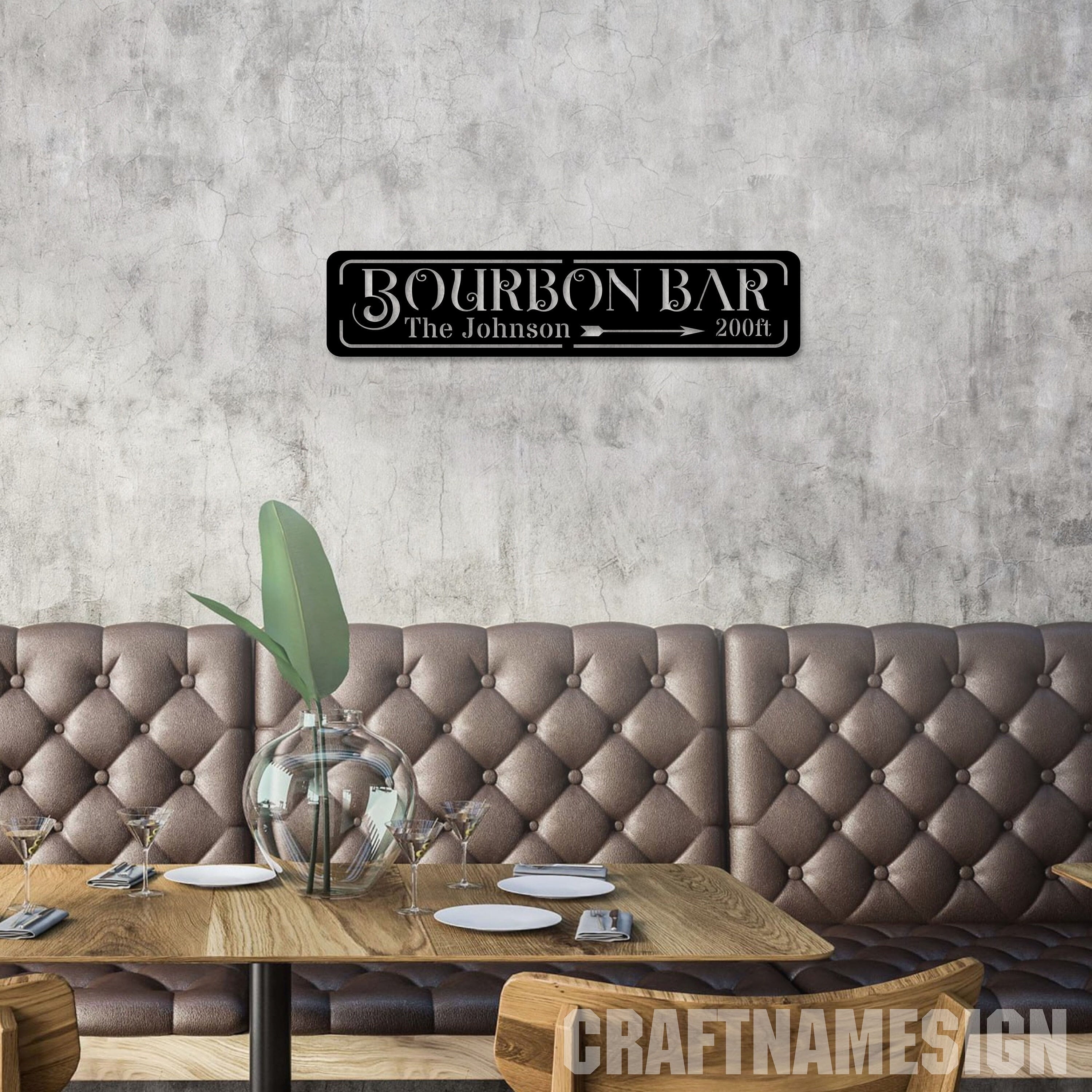 Craftnamesign Custom Bourbon Bar Metal Sign LED Light, Bar Wall Decor ...