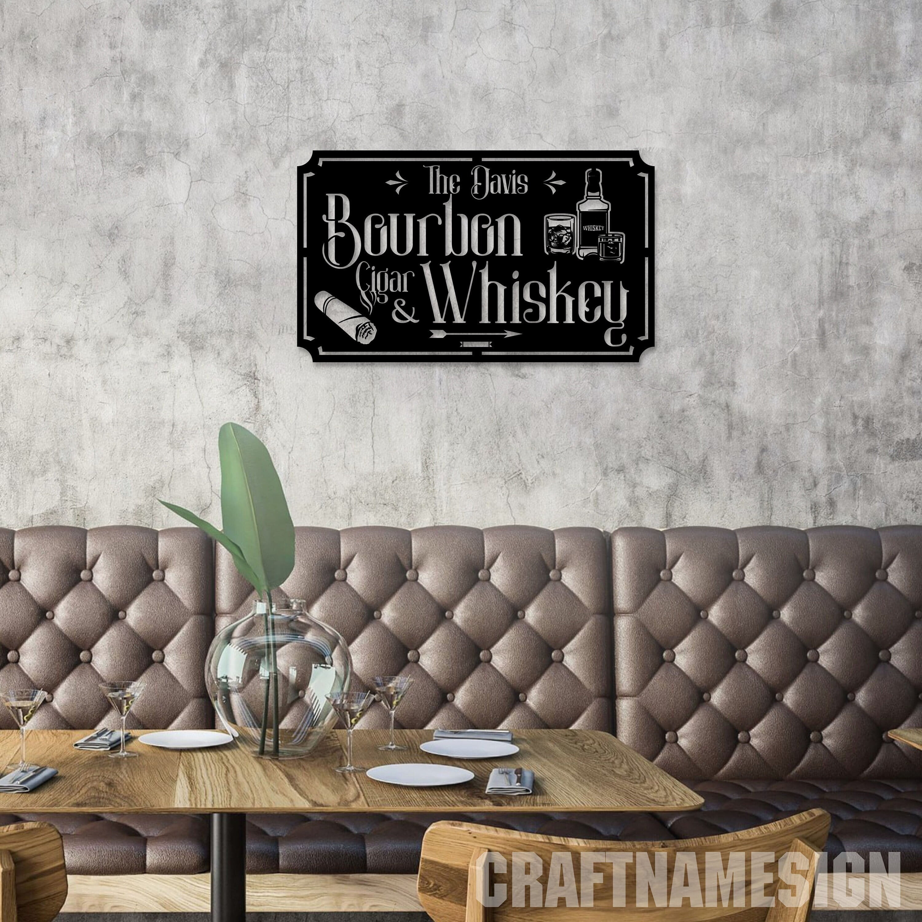 Craftnamesign Custom Bourbon Cigar Whiskey Metal Sign LED Light ...