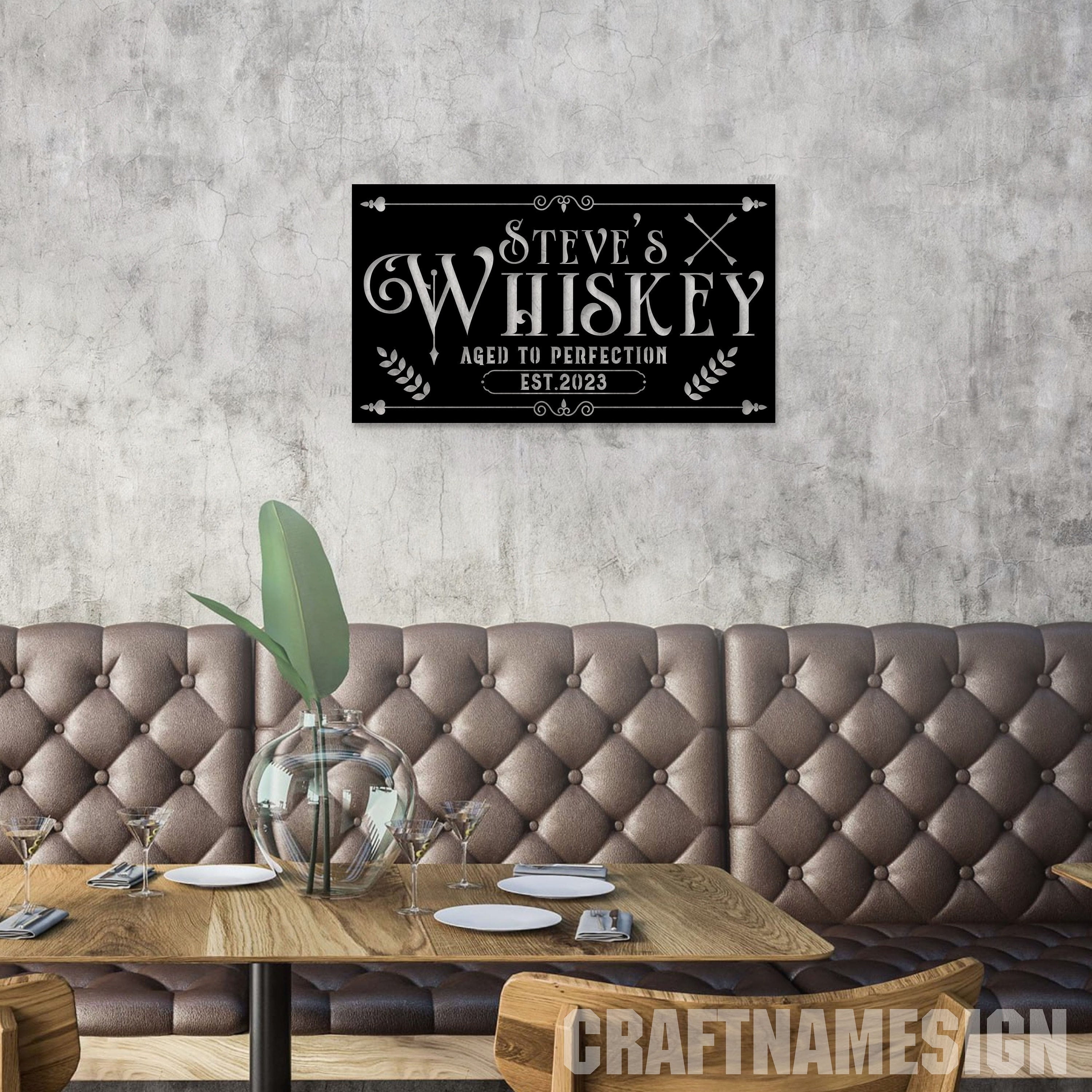 Craftnamesign Custom Bourbon Whiskey Metal Sign LED Light, Bourbon Bar ...