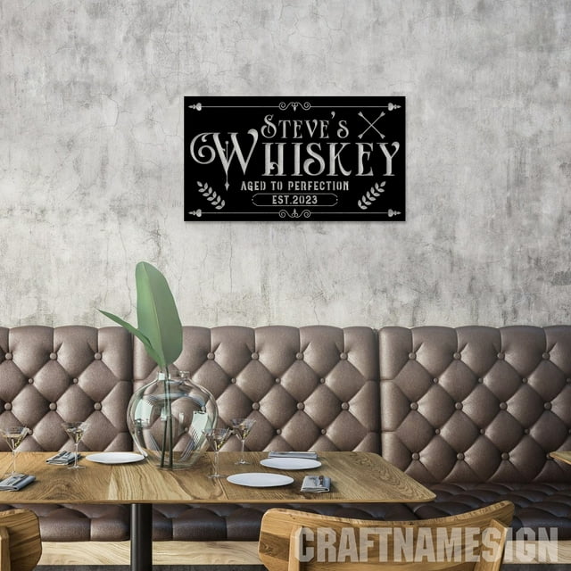 Craftnamesign Custom Bourbon Whiskey Metal Sign LED Light, Bourbon Bar ...
