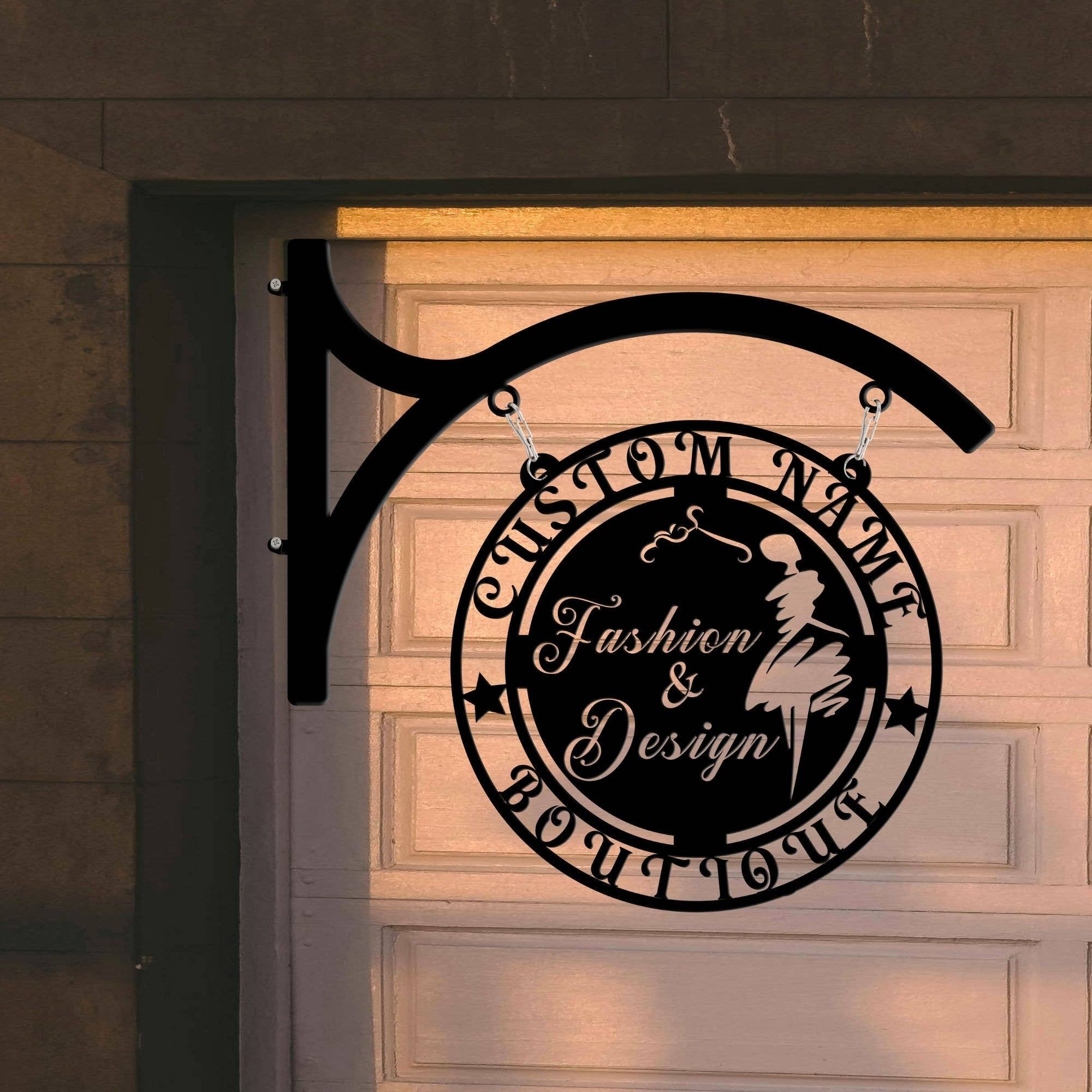 Craftnamesign Custom Boutique Metal Hanging Sign, Hanging Outdoor Sign ...