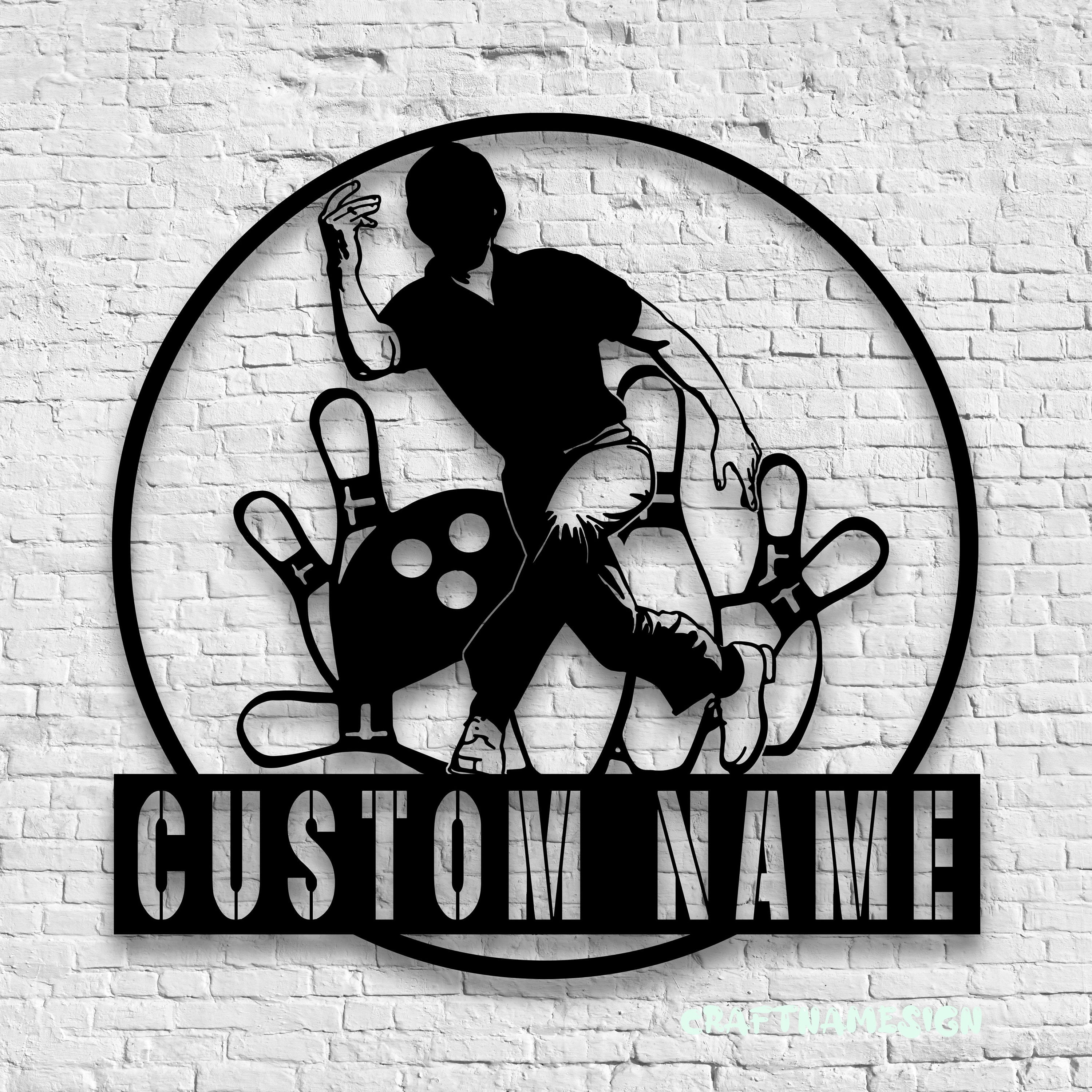 Craftnamesign Custom Bowling Alley Metal Wall Art LED Light ...