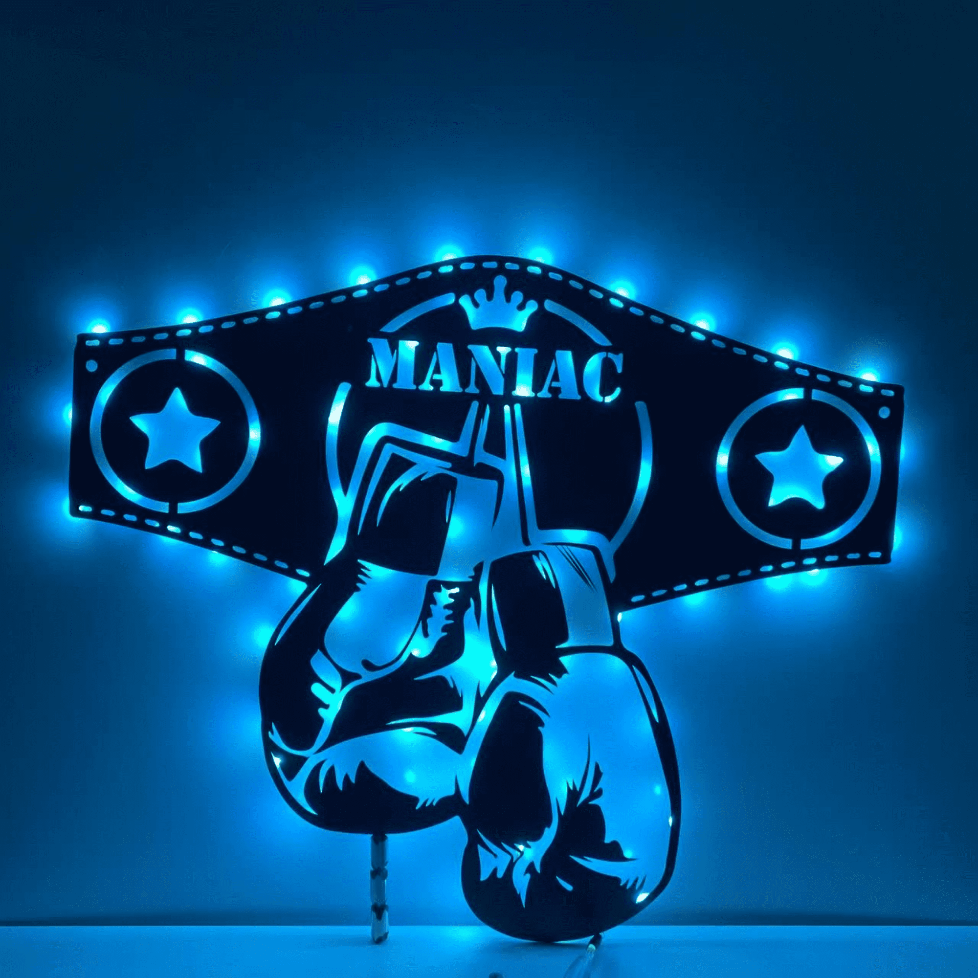 Craftnamesign Custom Boxing Gloves Metal Wall Art LED Light, Boxer Name ...