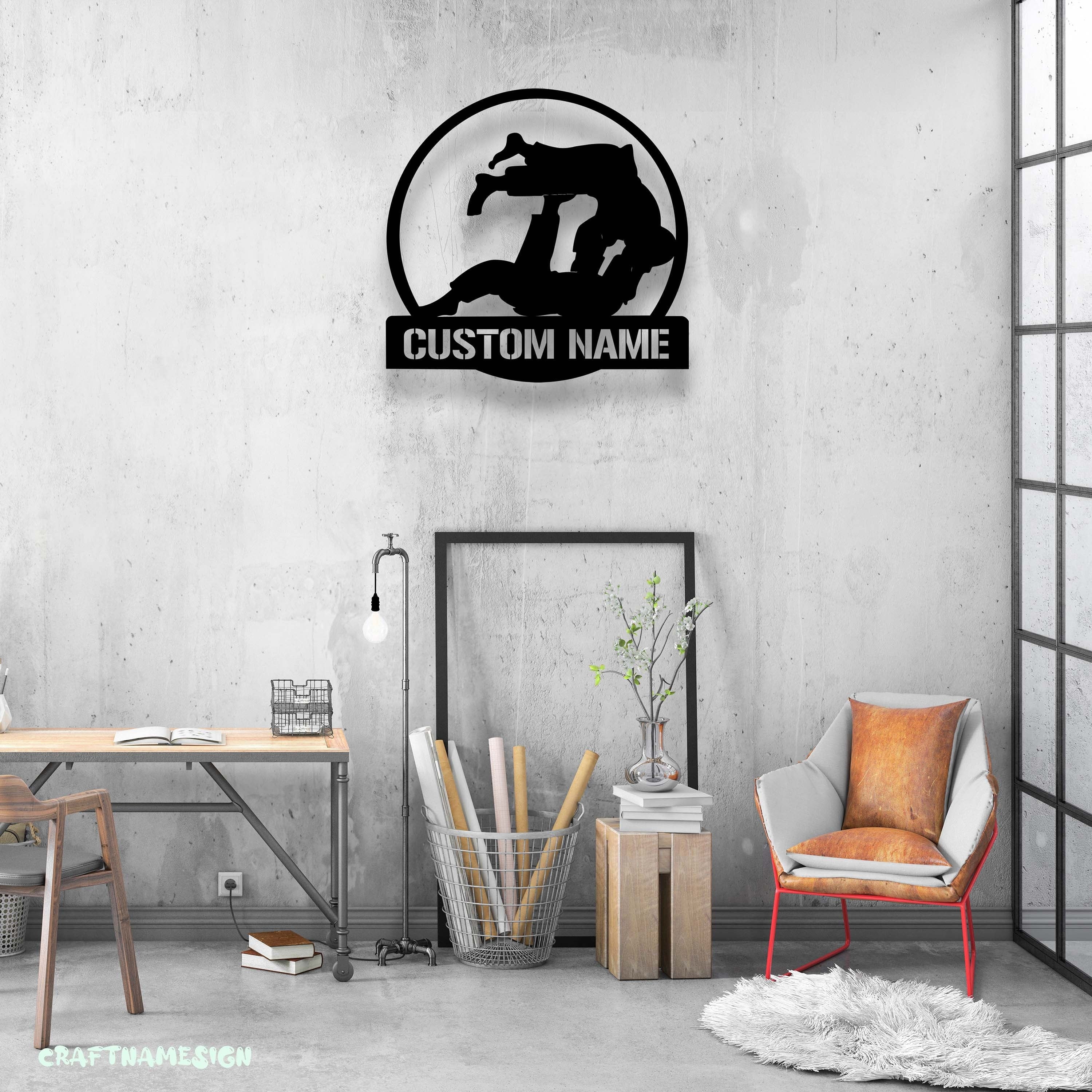 Craftnamesign Custom Brazilian Jiu Jitsu Metal Wall Art LED Light ...