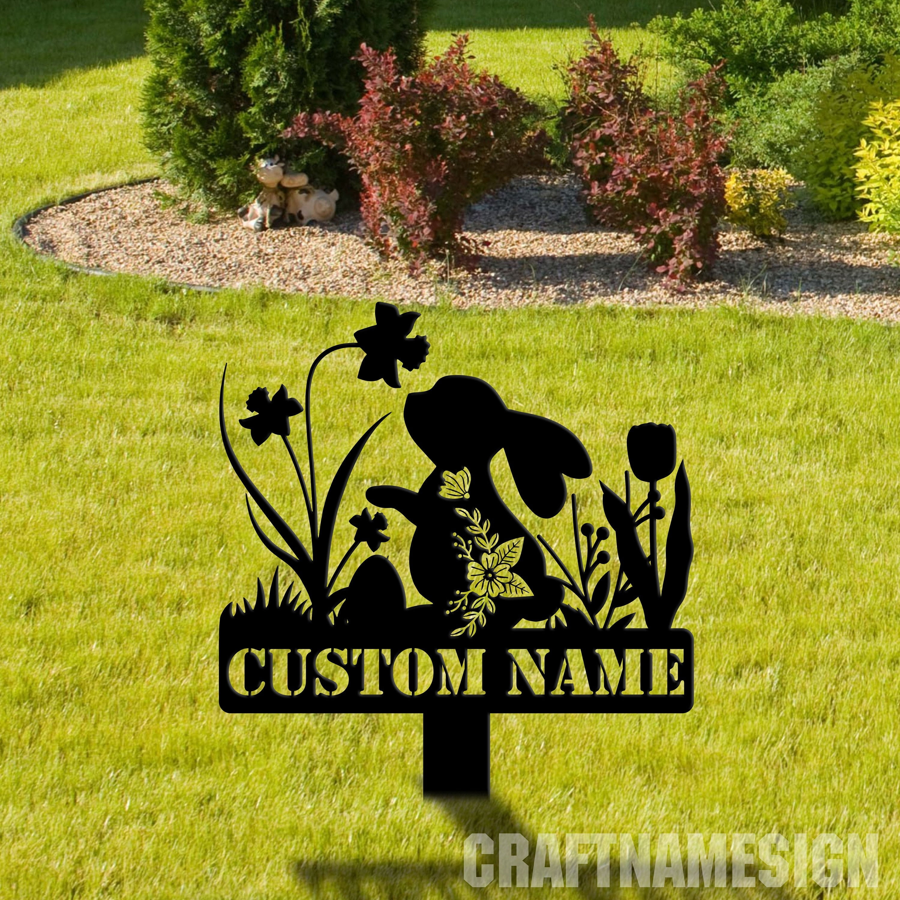 Craftnamesign Custom Bunny Memorial Stake, Rabbit Grave Marker, Bunny ...