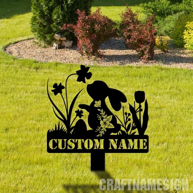 Craftnamesign Custom Bunny Memorial Stake, Rabbit Grave Marker, Bunny ...