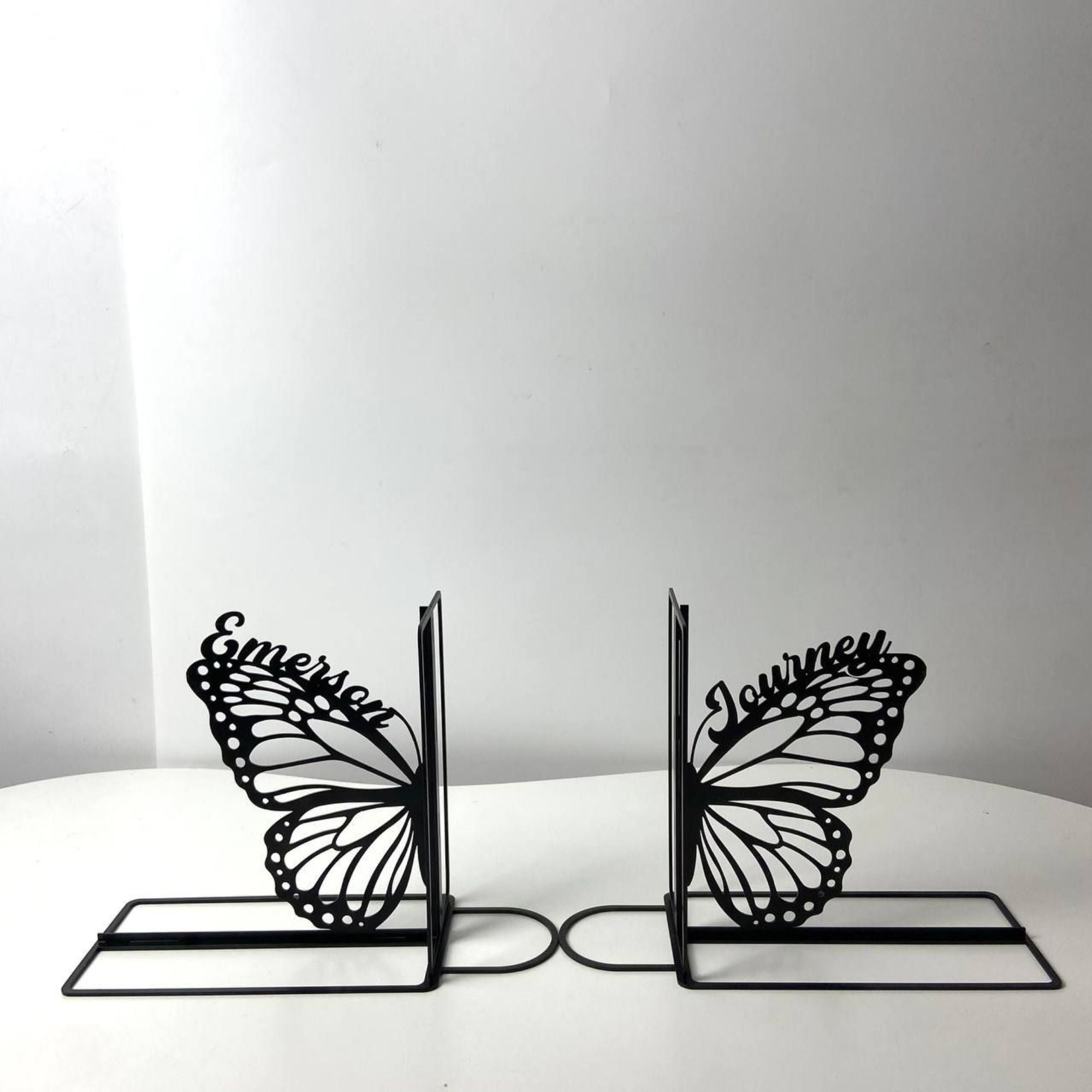 Craftnamesign Custom Butterfly Art Metal Bookends for Shelves, Metal ...