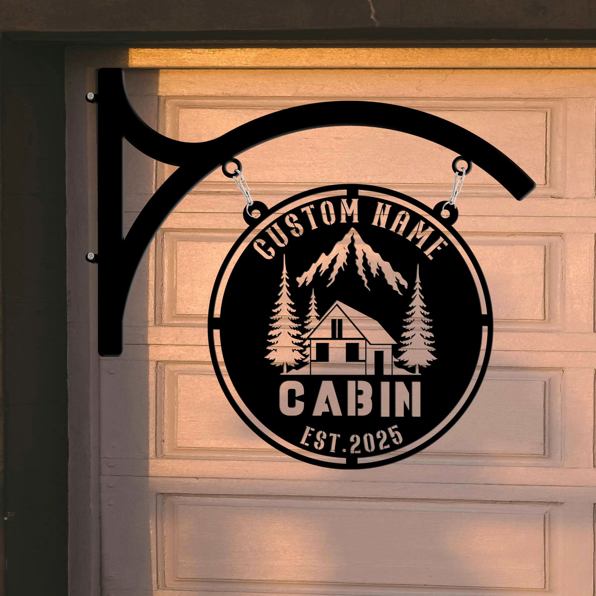 Craftnamesign Custom Cabin Metal Hanging Sign Wall Decor, Metal Cabin ...
