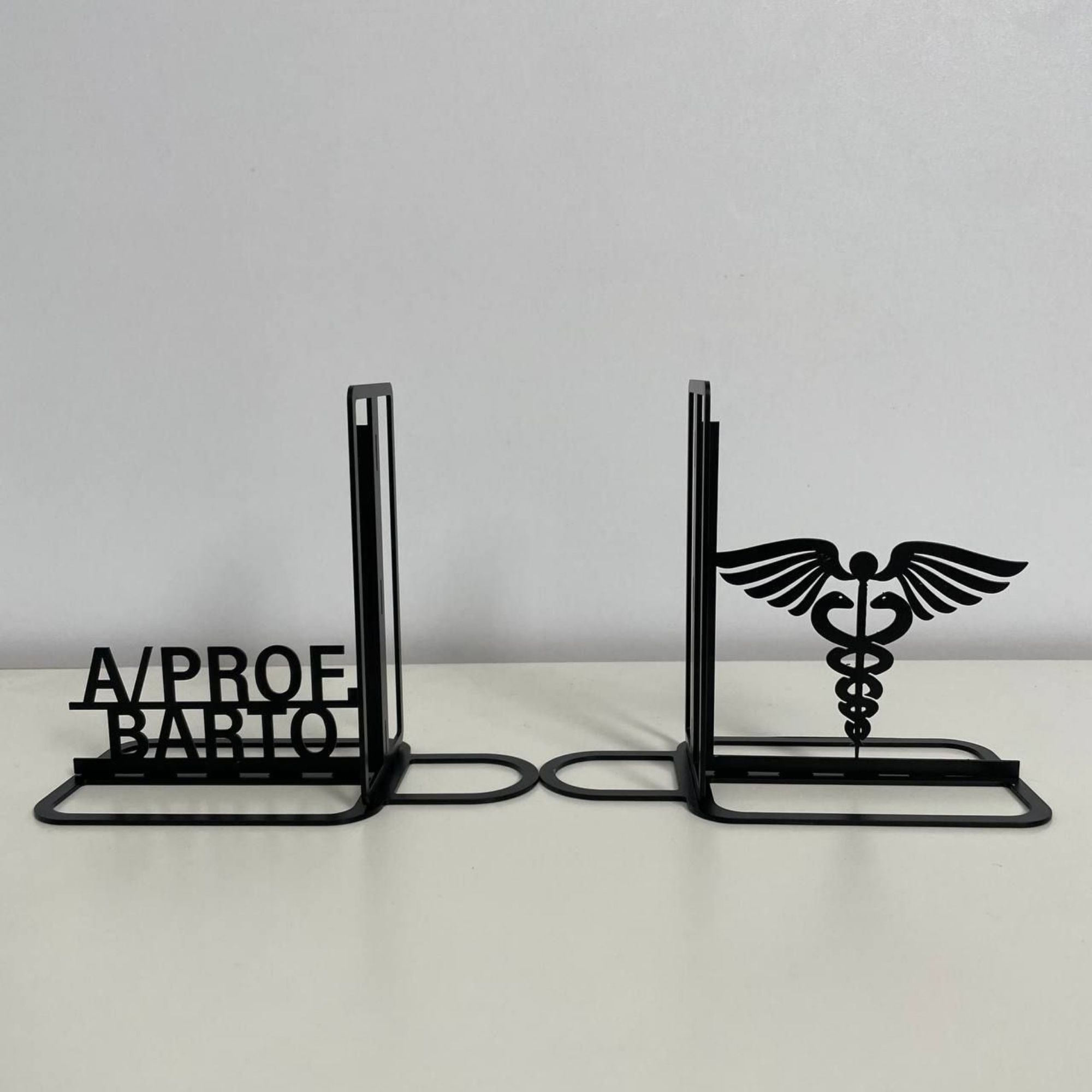 Craftnamesign Custom Caduceus Metal Bookend, Medical Symbol Book Shelf ...