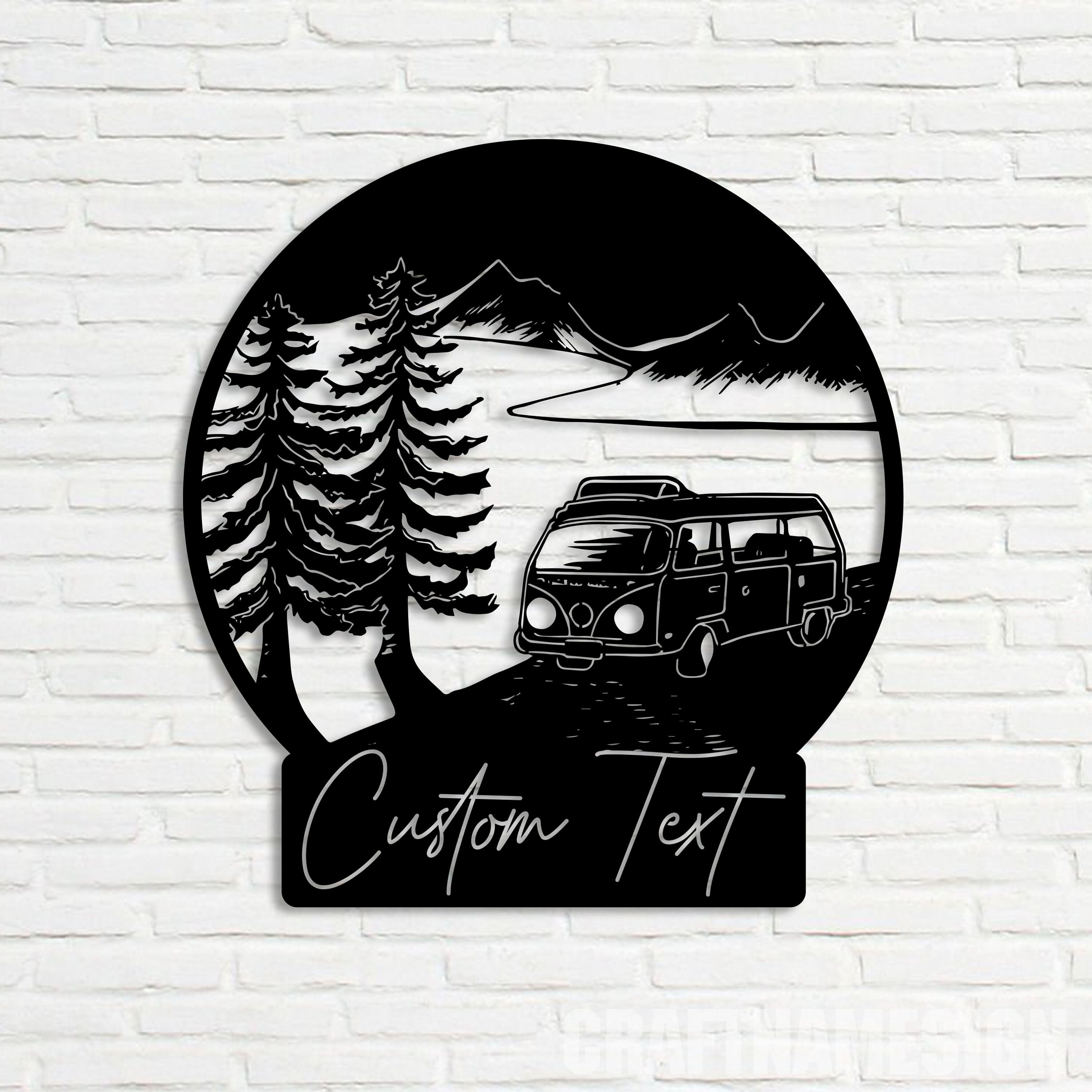 Craftnamesign Custom Camping Metal Sign, Campsite Wall Art LED Light ...