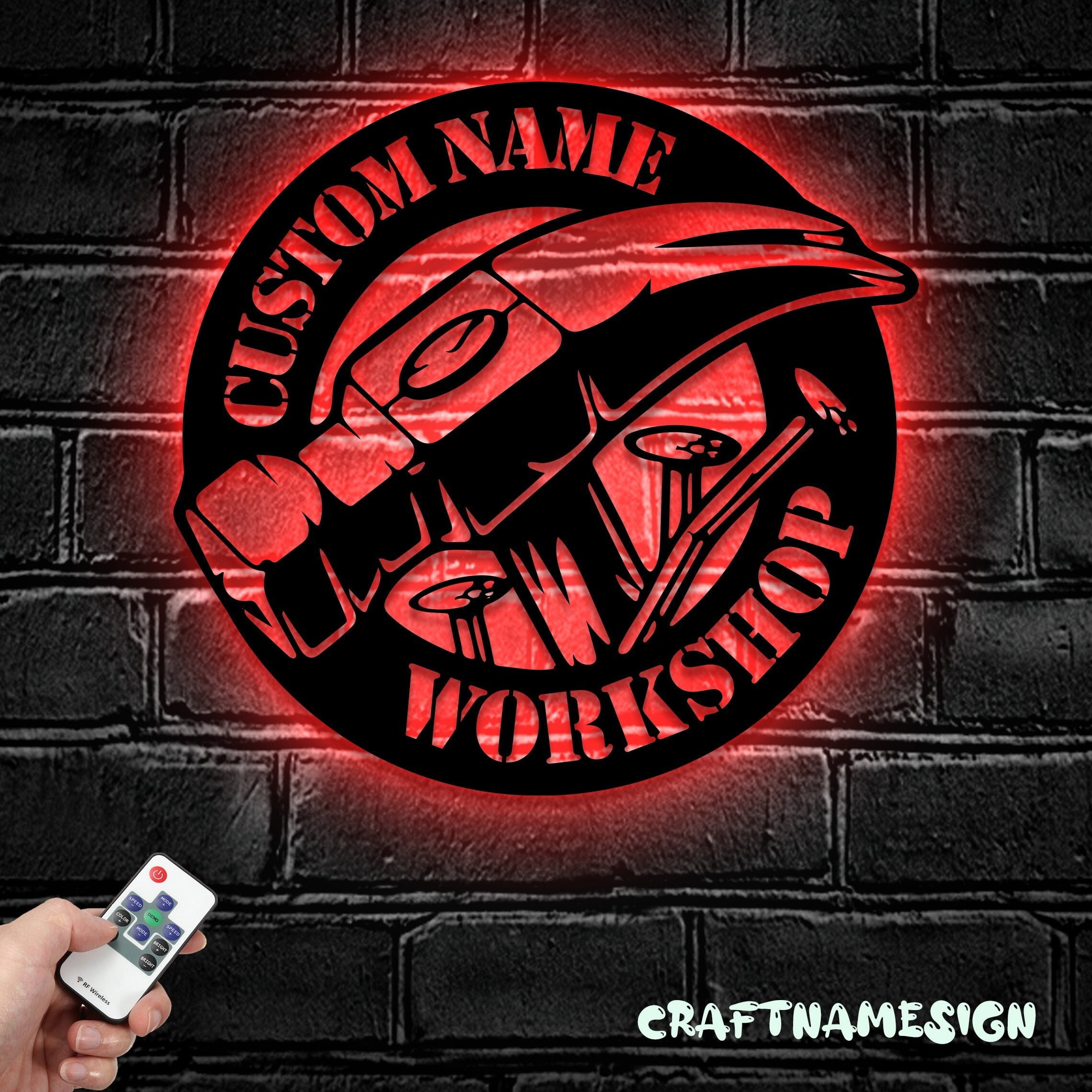 Craftnamesign Custom Carpenter Metal Wall Art LED Light, Personalized ...