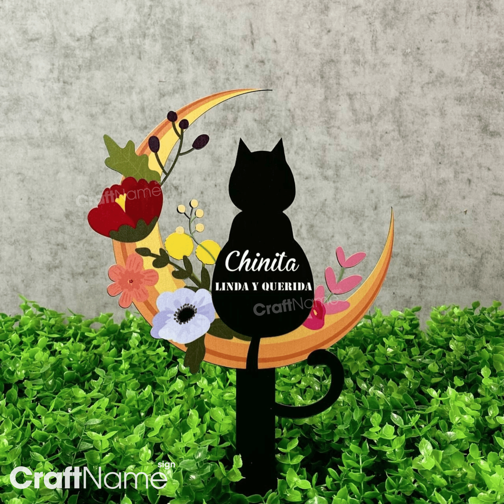 Craftnamesign Custom Cat Memorial Metal Stake, Memorial Garden Plaque ...