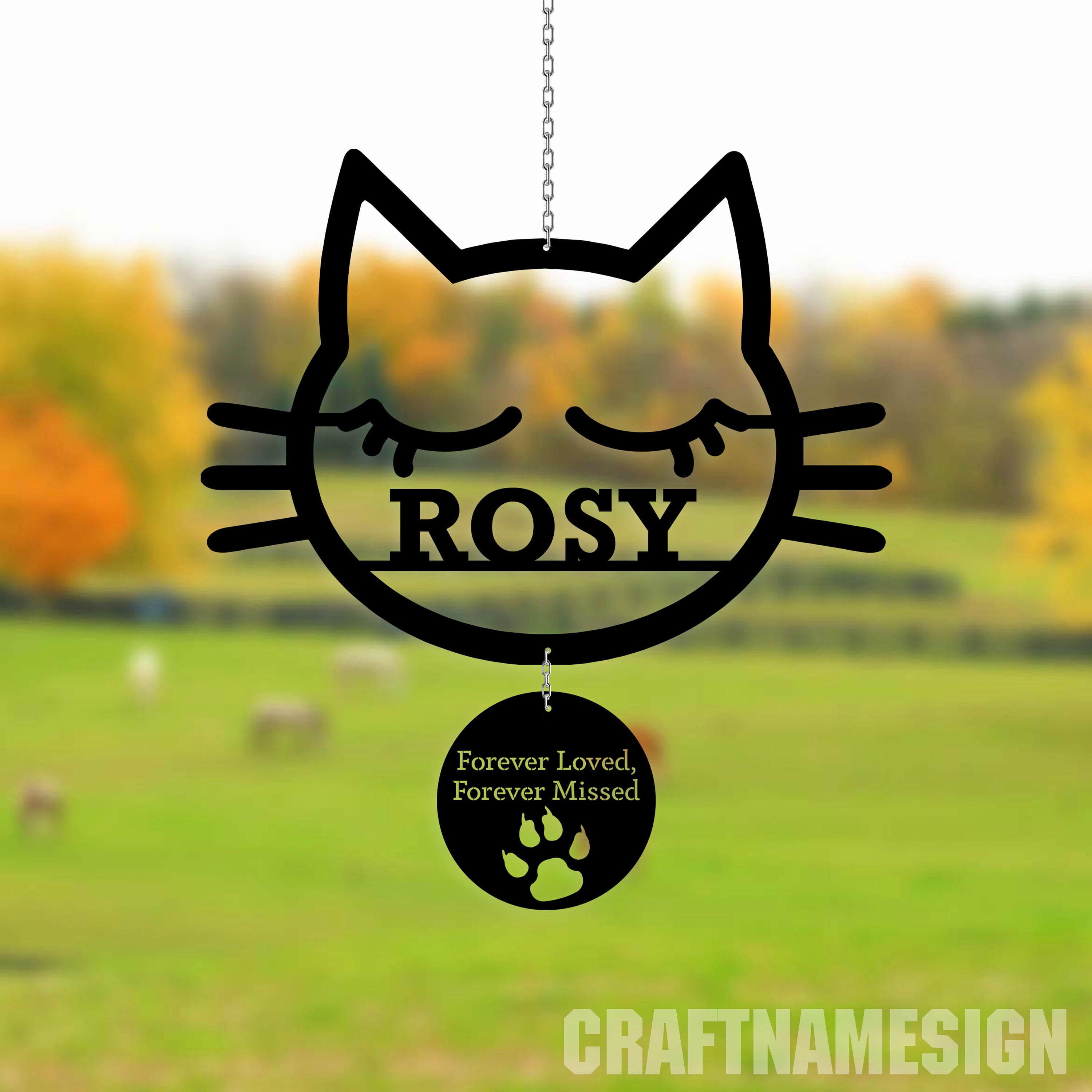Craftnamesign Custom Cat Memorial Outdoor Garden Sign, Cat Lovers Gift ...