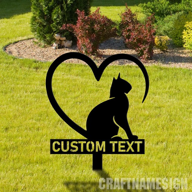 Craftnamesign Custom Cat Memorial Stake, Cat Memorial Plaque with Stake ...