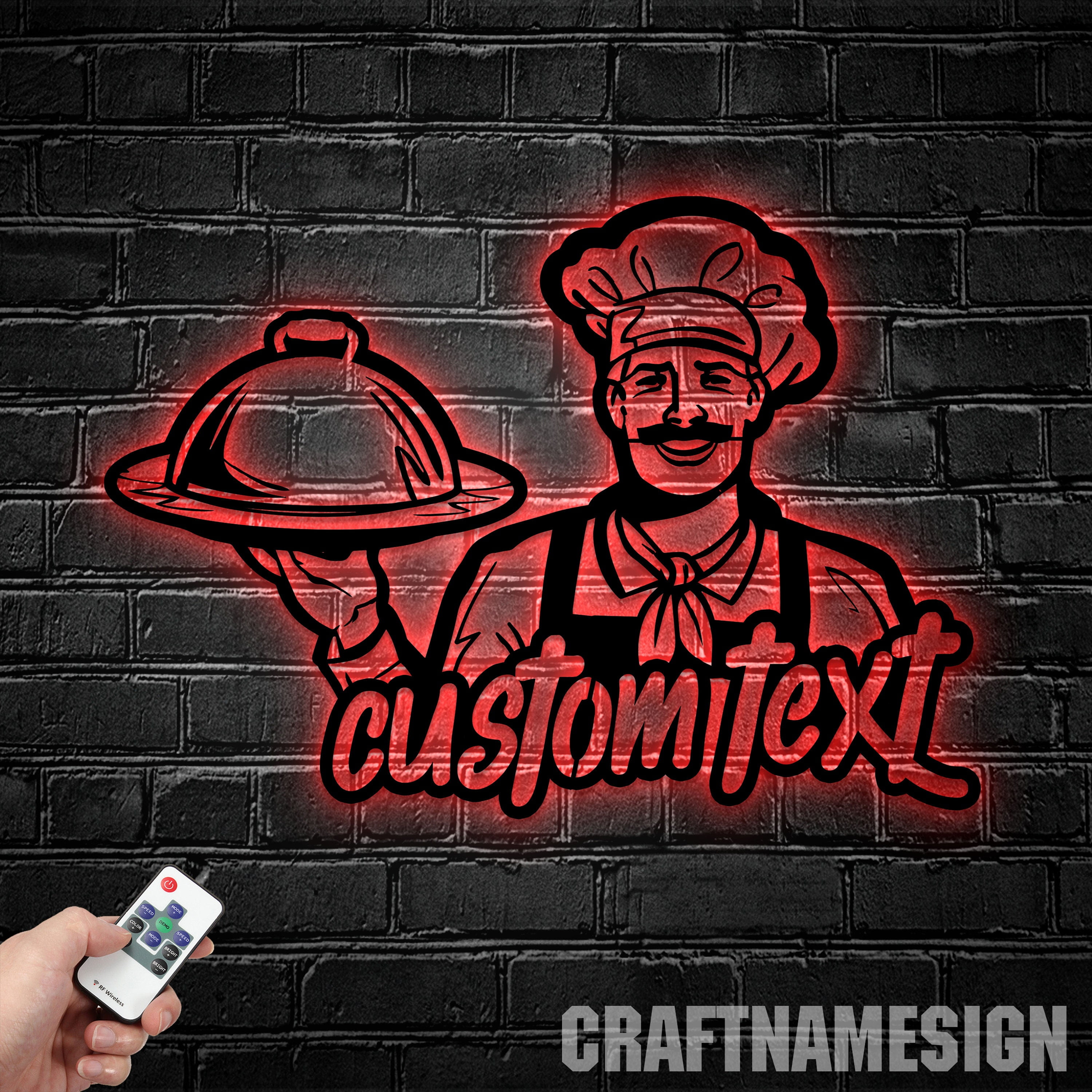 Craftnamesign Custom Chef Metal Wall Art, Chef Metal Sign, Custom ...