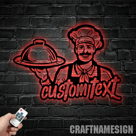 Craftnamesign Custom Chef Metal Wall Art, Chef Metal Sign, Custom ...