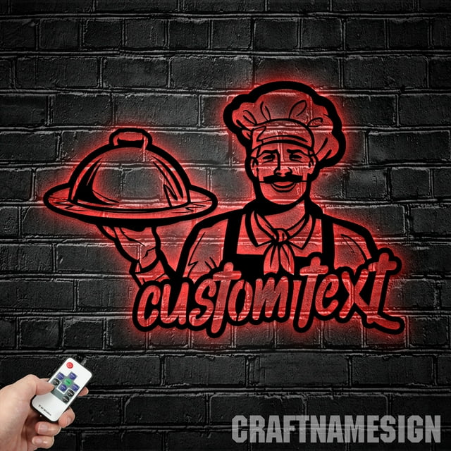 Craftnamesign Custom Chef Metal Wall Art, Chef Metal Sign, Custom ...