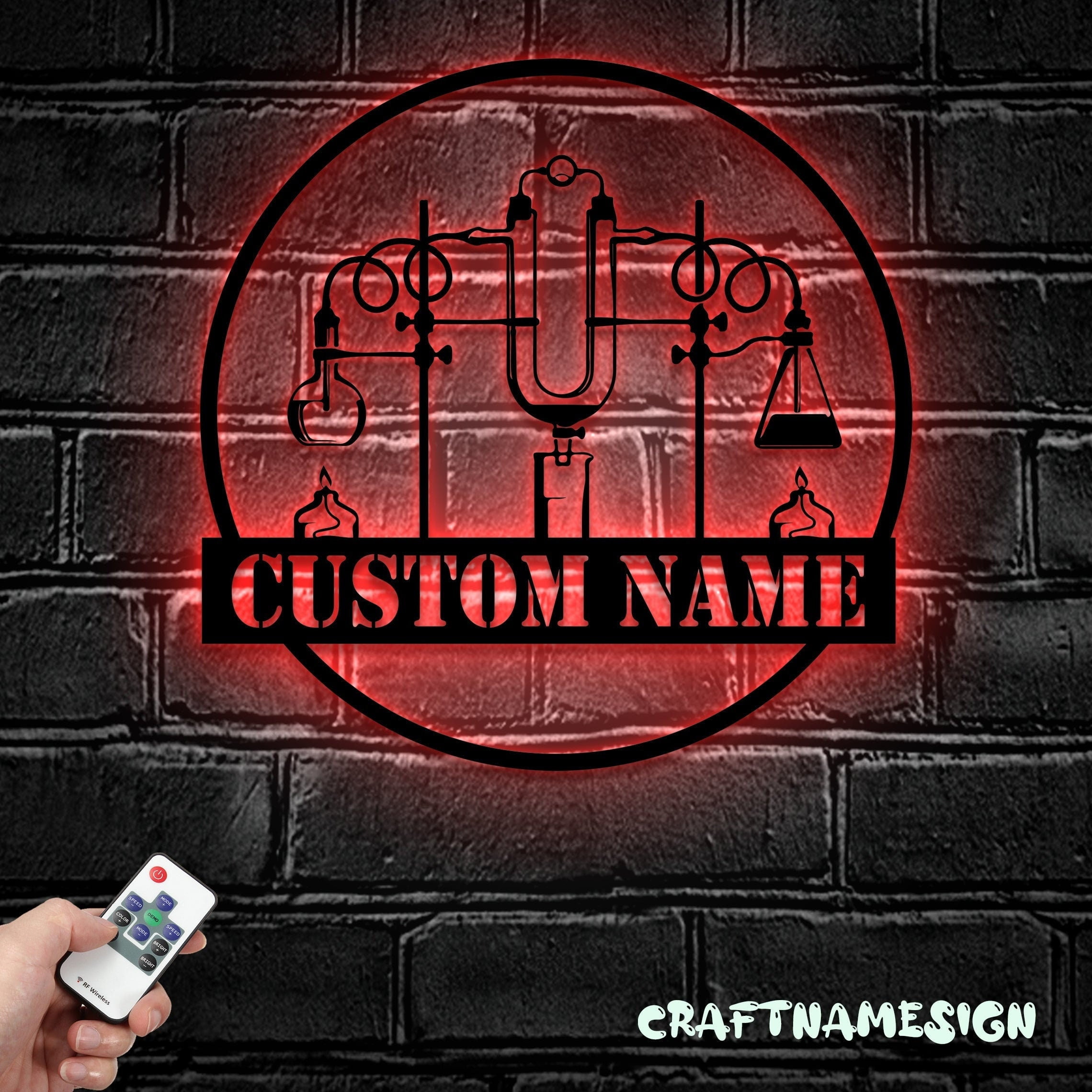 Craftnamesign Custom Chemistry Teacher Metal Wall Art LED Light, Custom ...