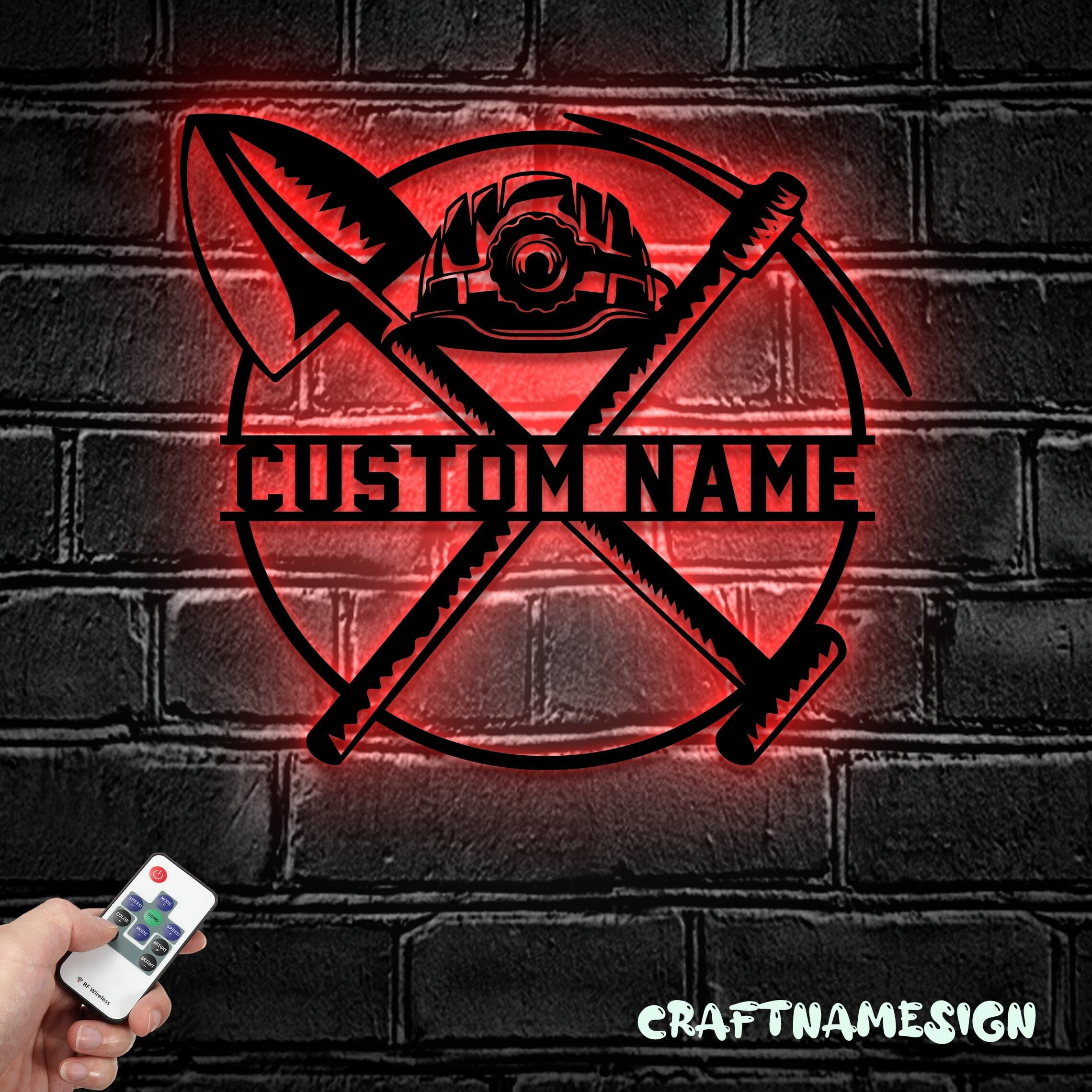 Craftnamesign Custom Coal Mining Metal Wall Art Led Light, Personalized ...