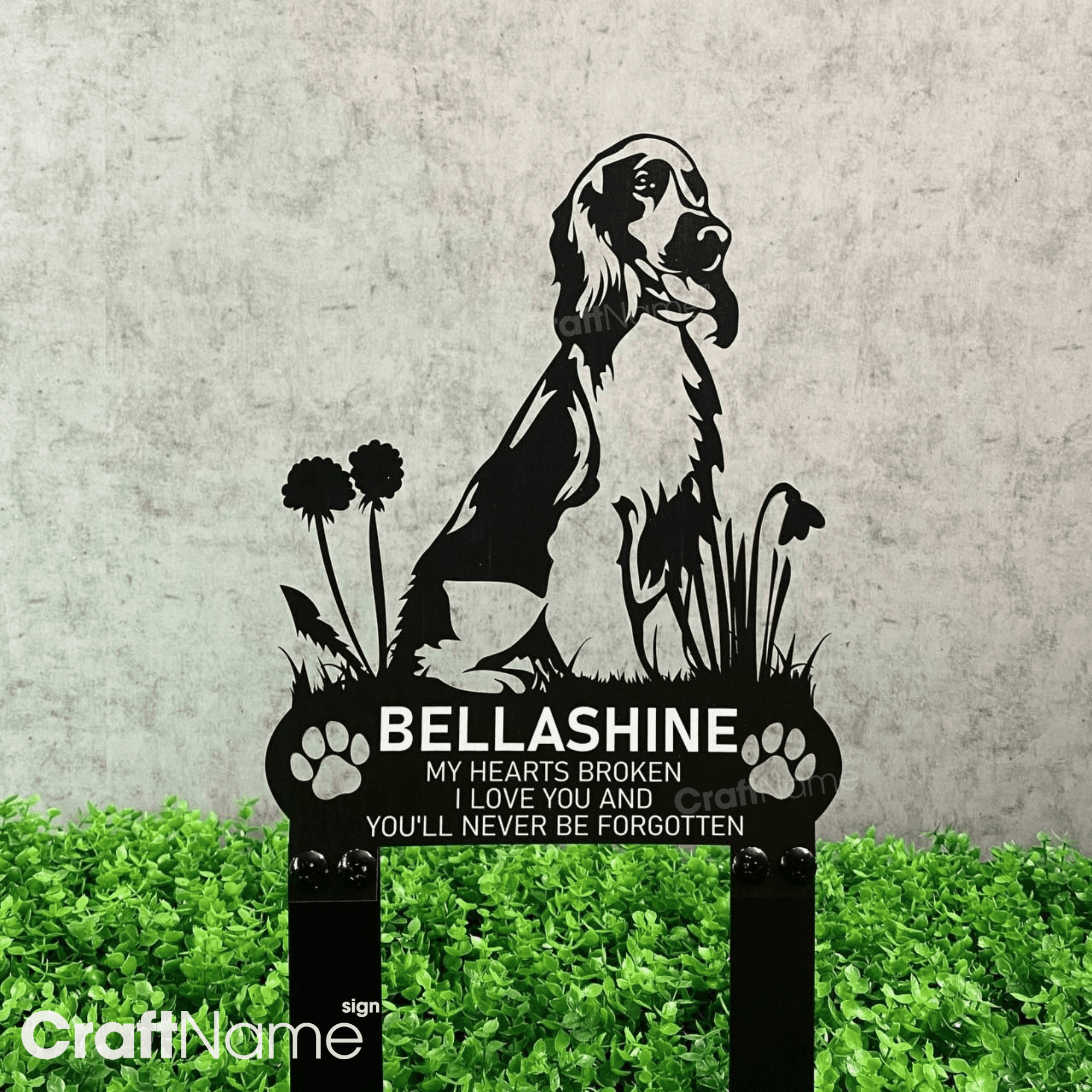 Craftnamesign Custom Cocker Spaniel Dog Memorial Metal Garden Stake ...