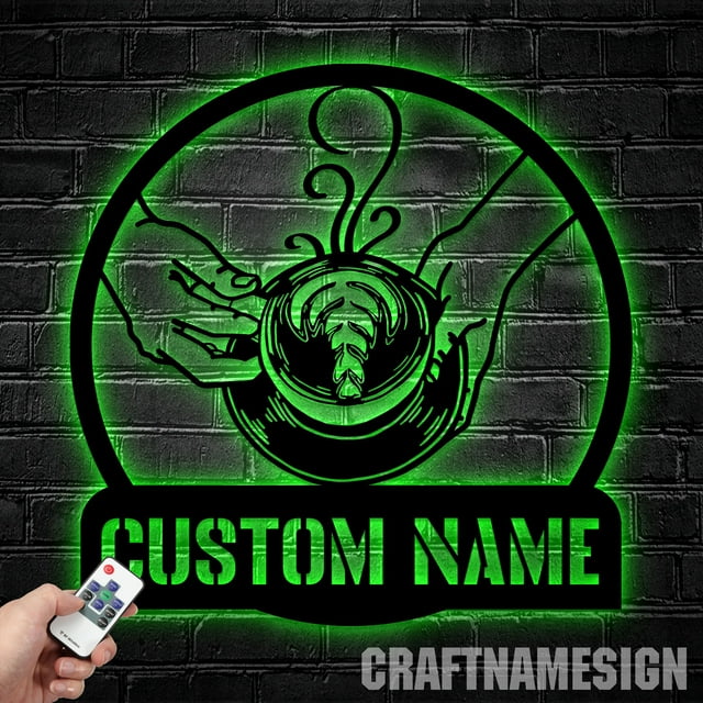 Craftnamesign Custom Coffee Bar Latte Art Metal Art, Personalized ...