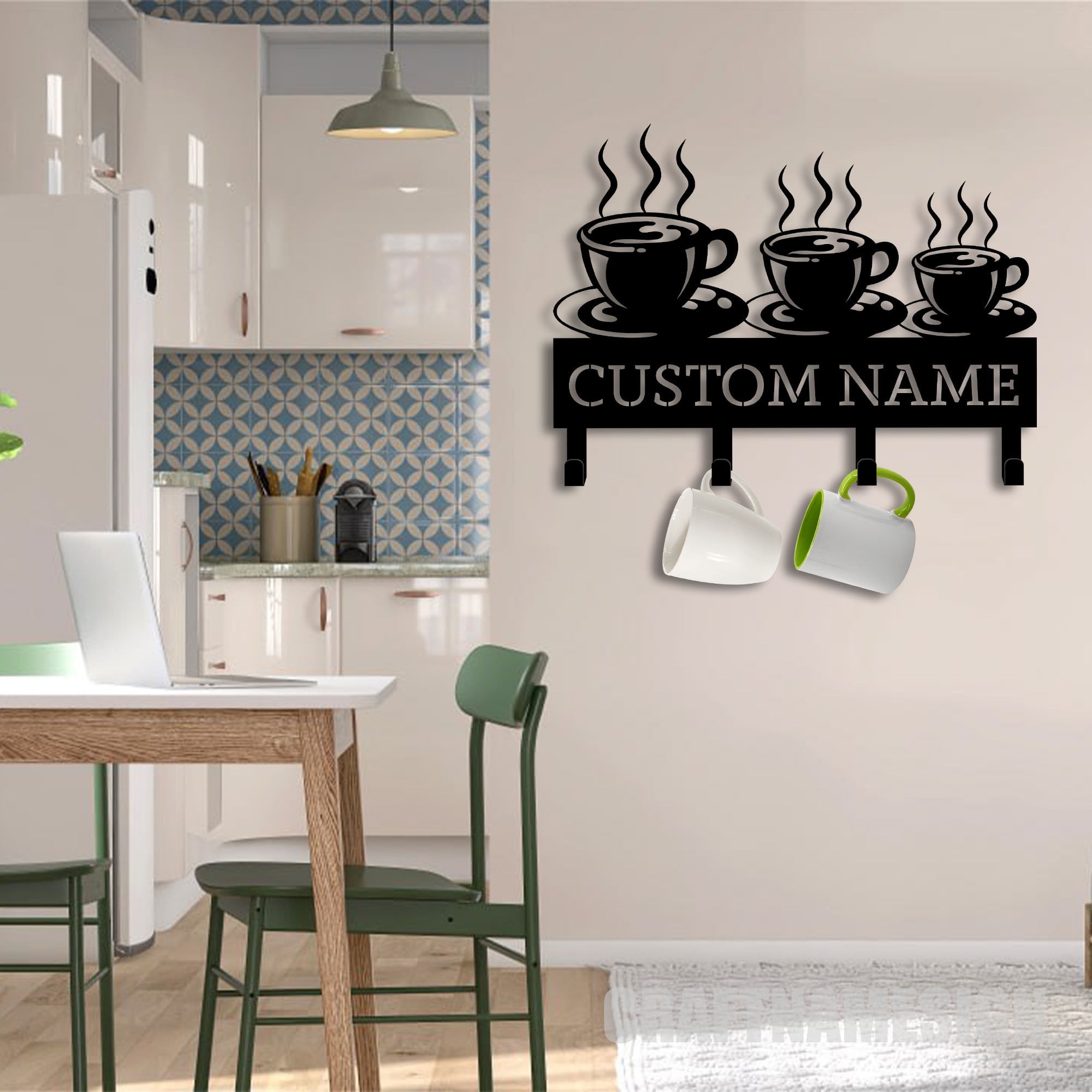 Craftnamesign Custom Coffee Cups Metal Key Holder, Coffee Bar ...