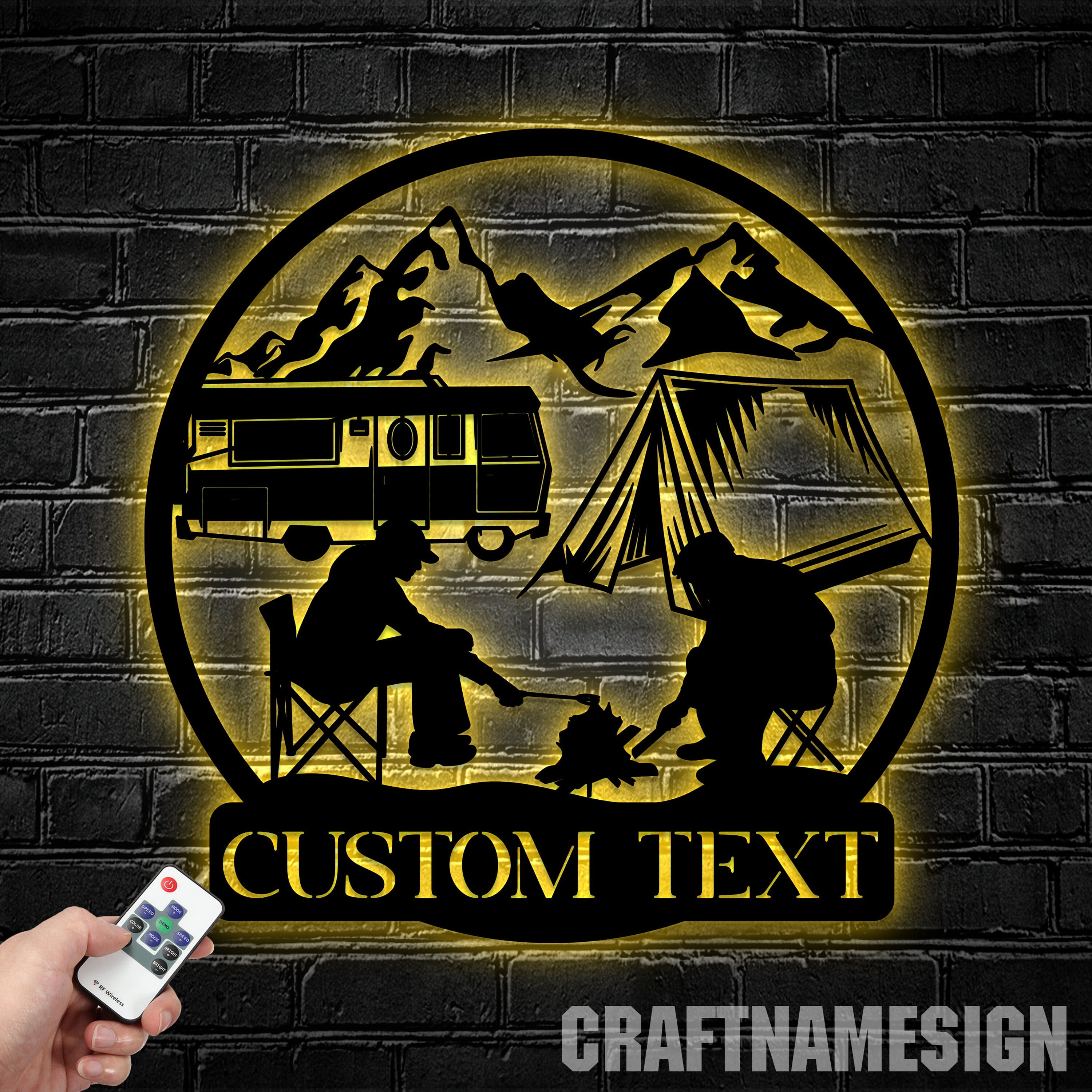 Craftnamesign Custom Couple Camping Metal Sign, Custom Grill Metal Wall Art, Campsite Wall Decor ...