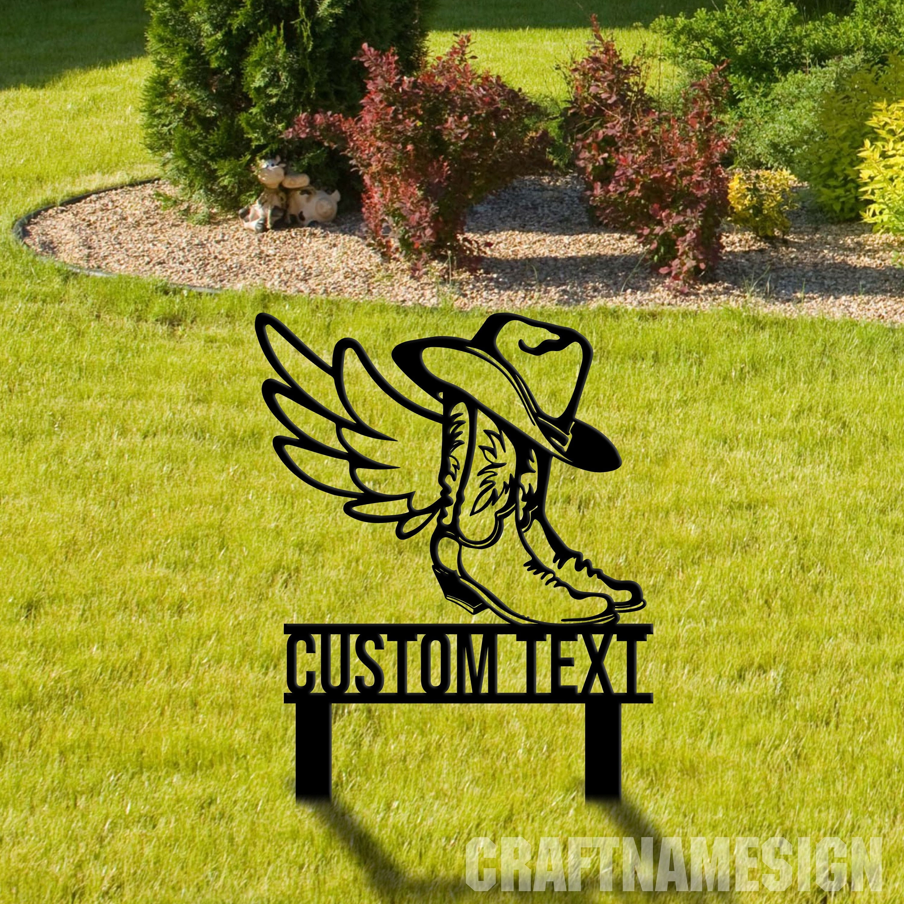 Craftnamesign Custom Cowboy Memorial Stake, Cowboy Sympathy Gift ...