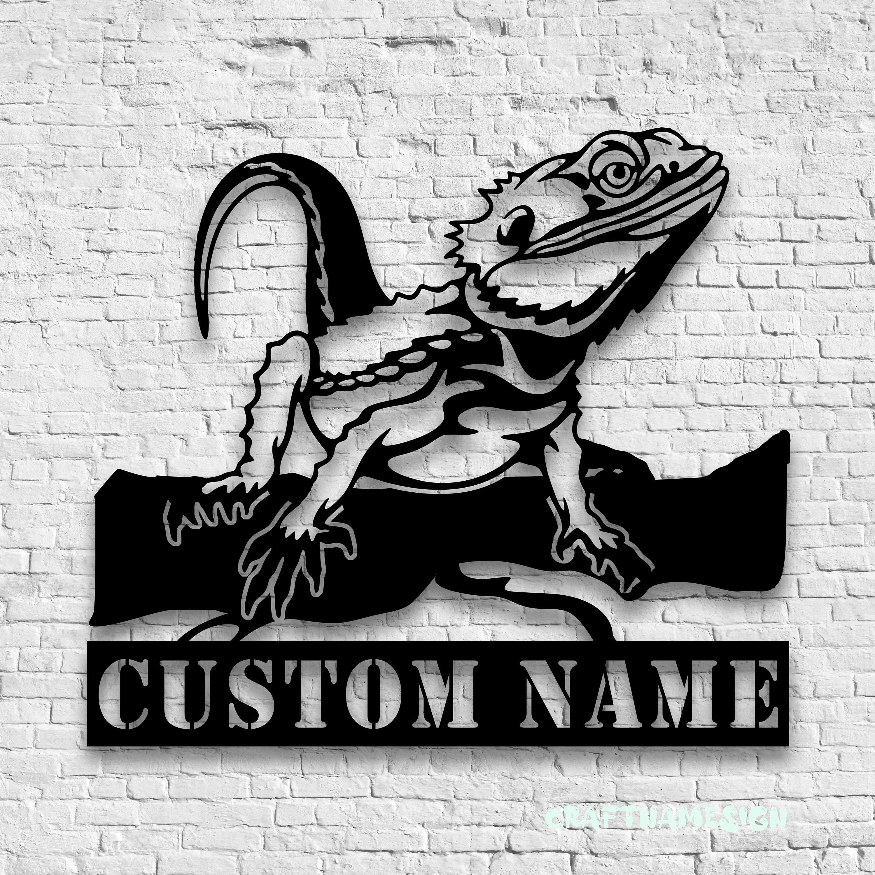 Craftnamesign Custom Crested Gecko Metal Wall Art LED Light, Ledge ...