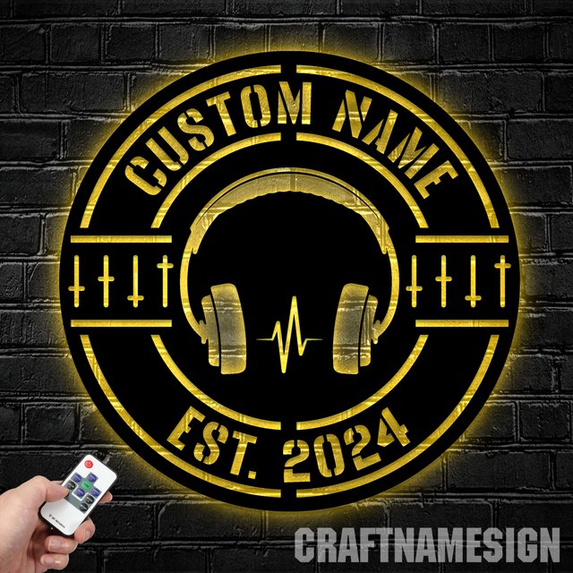 Craftnamesign Custom DJ Player Metal Wall Art, Personalized Disc Jockey ...