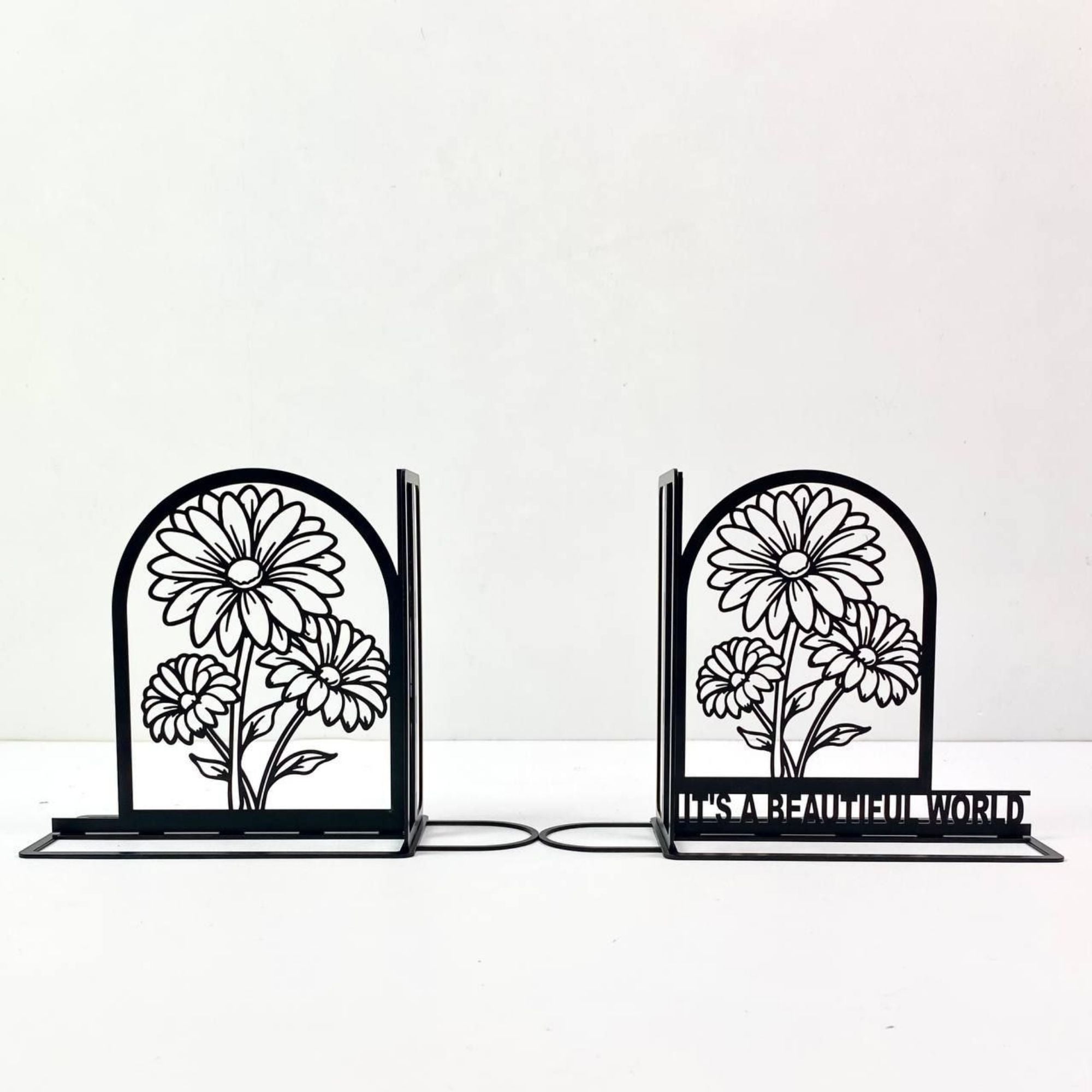 Craftnamesign Custom Daisy Flower Metal Bookends, Daisy Flower Book ...